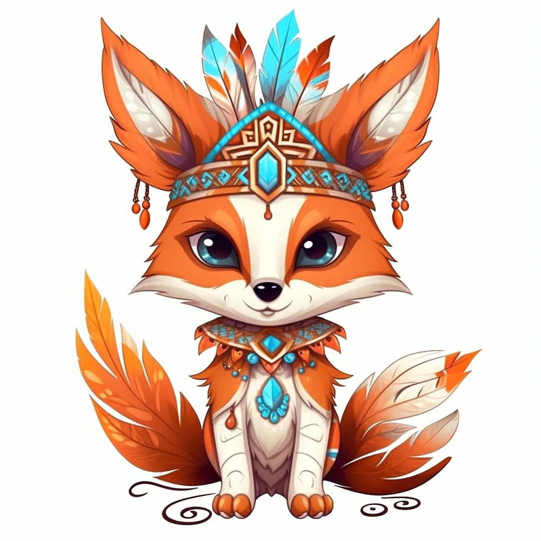 6 Tribal Fox Clip Art Collection: 6 High Quality Images for Digital ...
