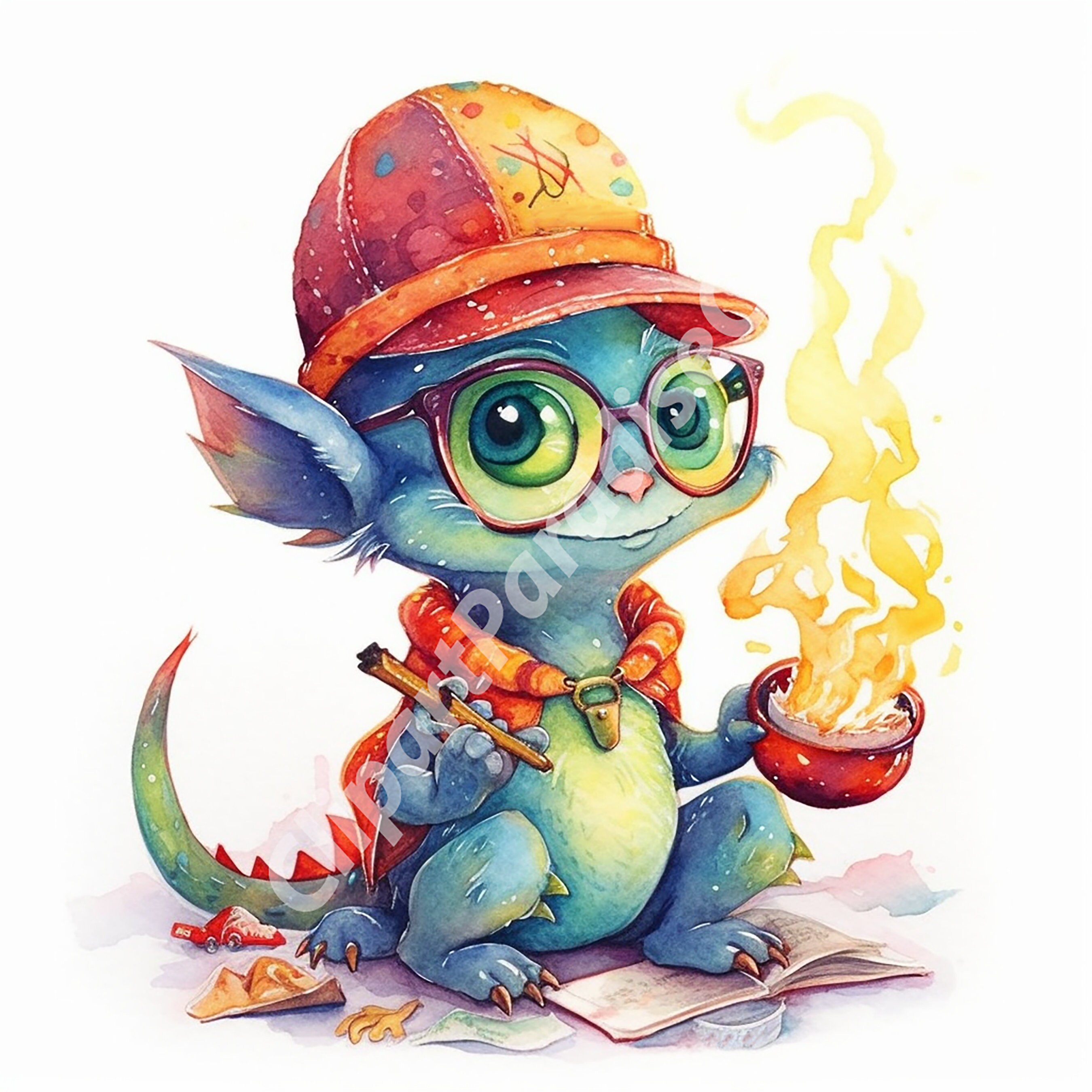 Cute Dragon Clip Art : 15 High Quality Images Bundle 1th Digital ...