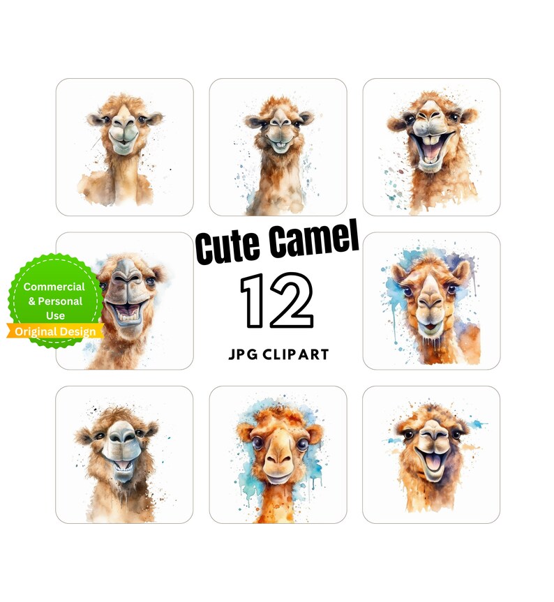 Cute Camel Clipart Collection - 12 Clipart Image, Camel Design -for ...