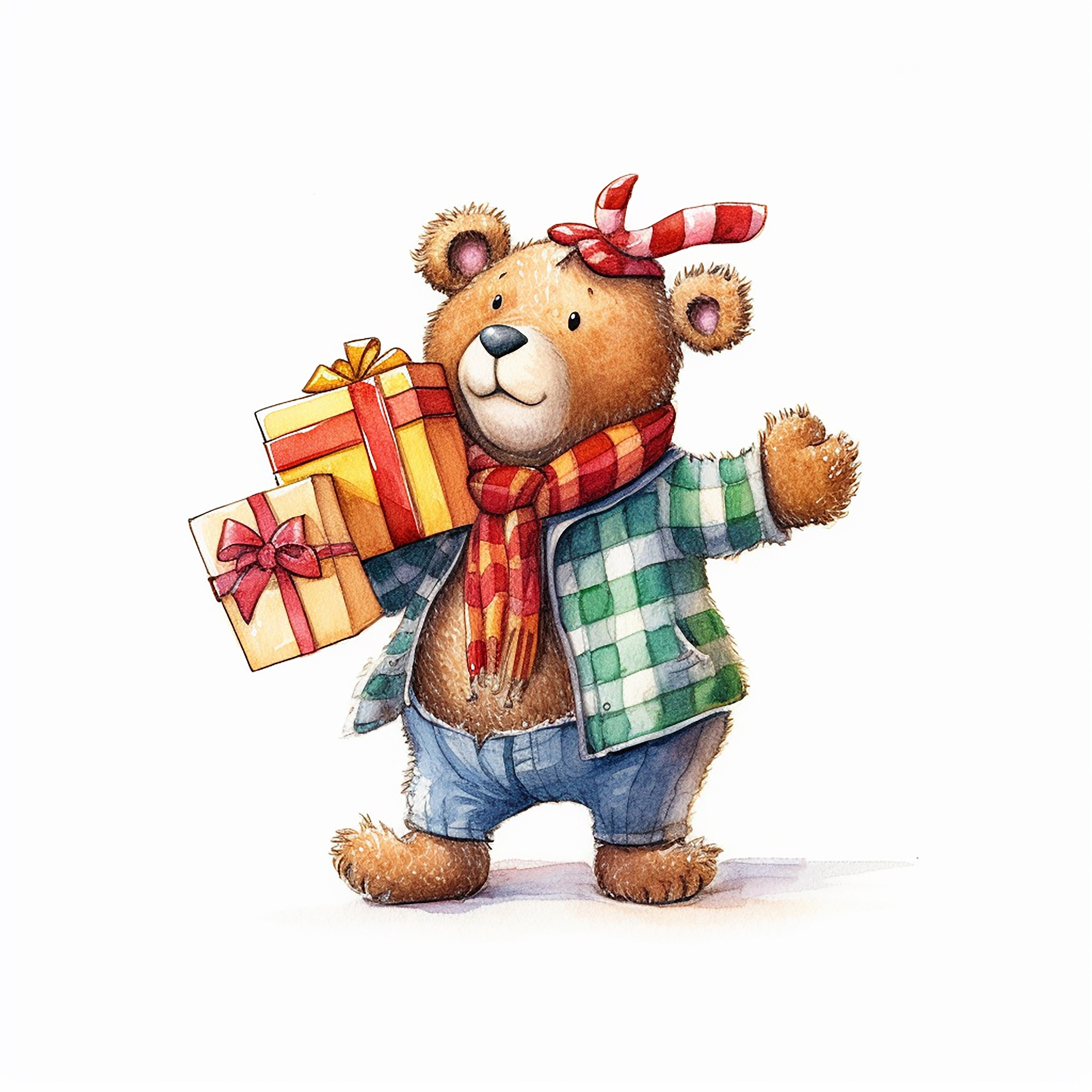 10 Christmas Bear Clipart : 10 High Quality Images Collection instant ...