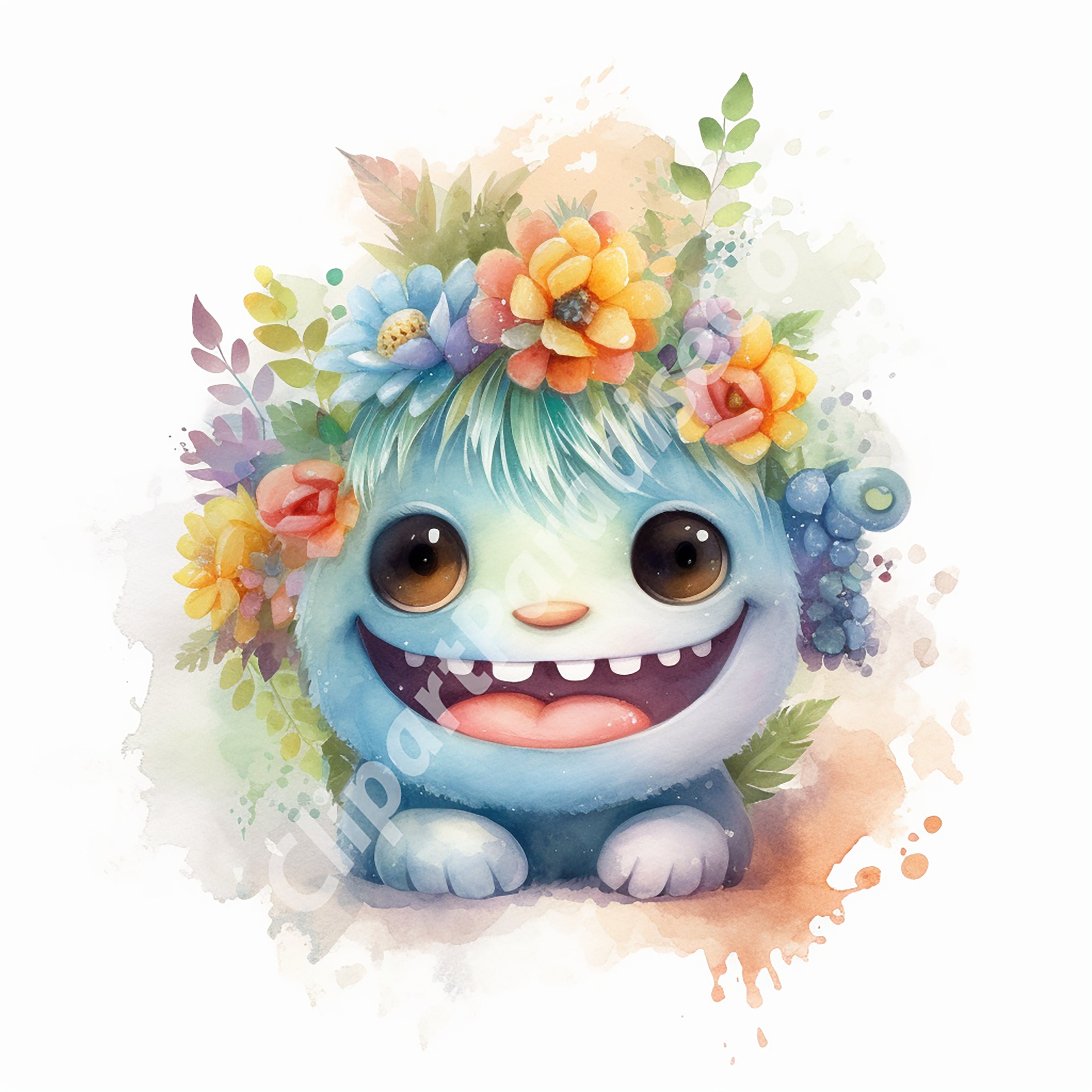 20 High Quality JPGs Cute Floral Monster ClipArt Collection - Etsy.de