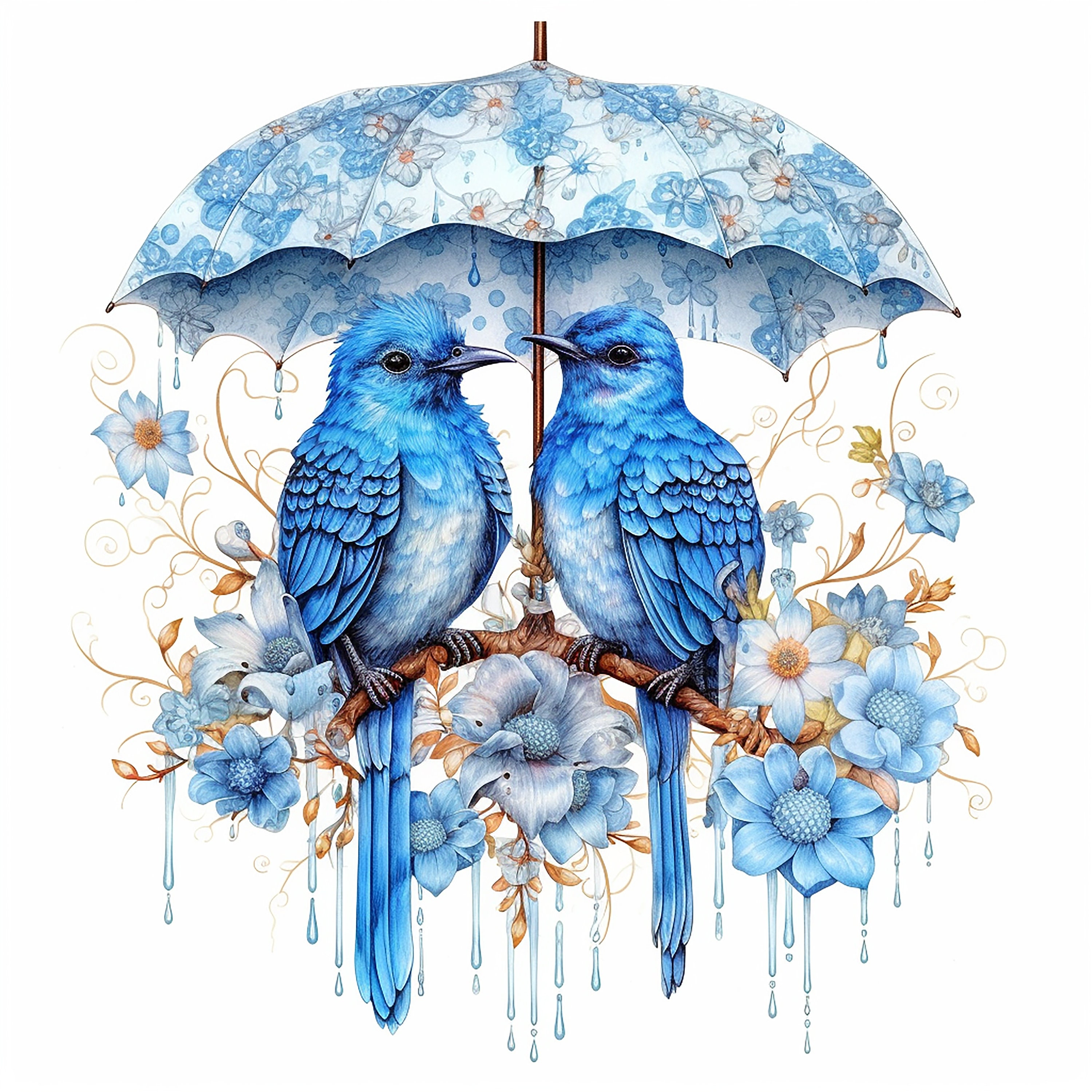 8 Birds Umbrella Clipart : 8 High Quality Images Collection -perfect ...