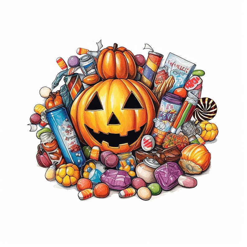12 Halloween Pumpkin Candy Clipart : 12 High Quality Images Collection ...