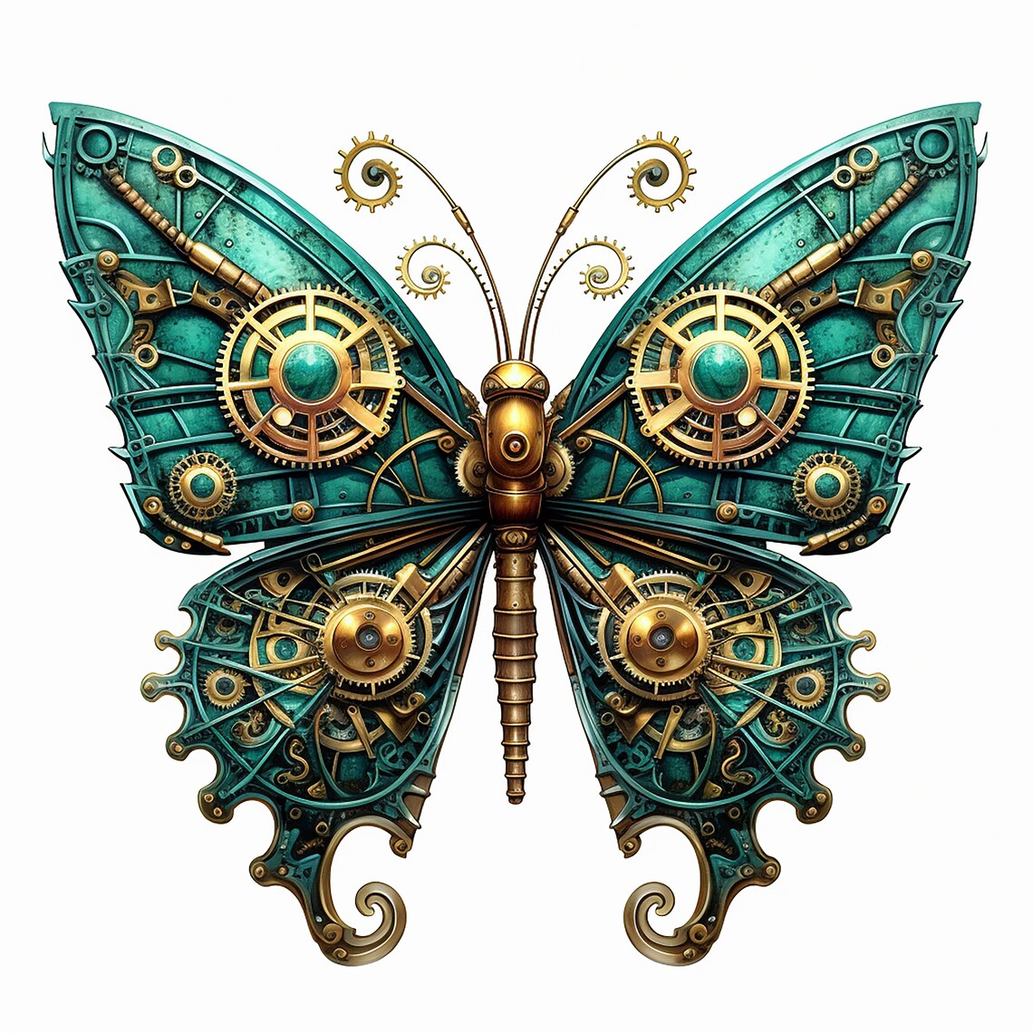 6 Steam Punk Butterfly Clip Art Collection: 6 High Quality Images for ...