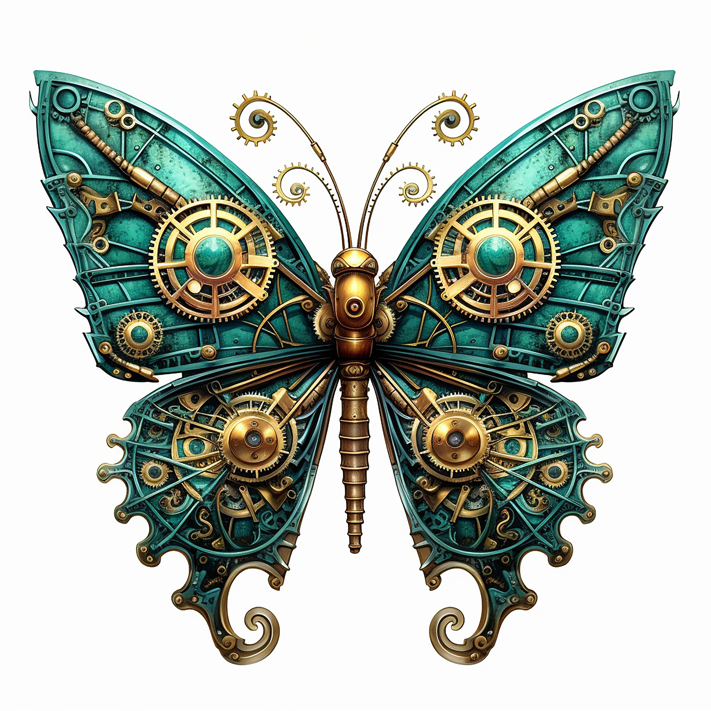 6 Steam Punk Butterfly Clip Art Collection: 6 High Quality Images for ...
