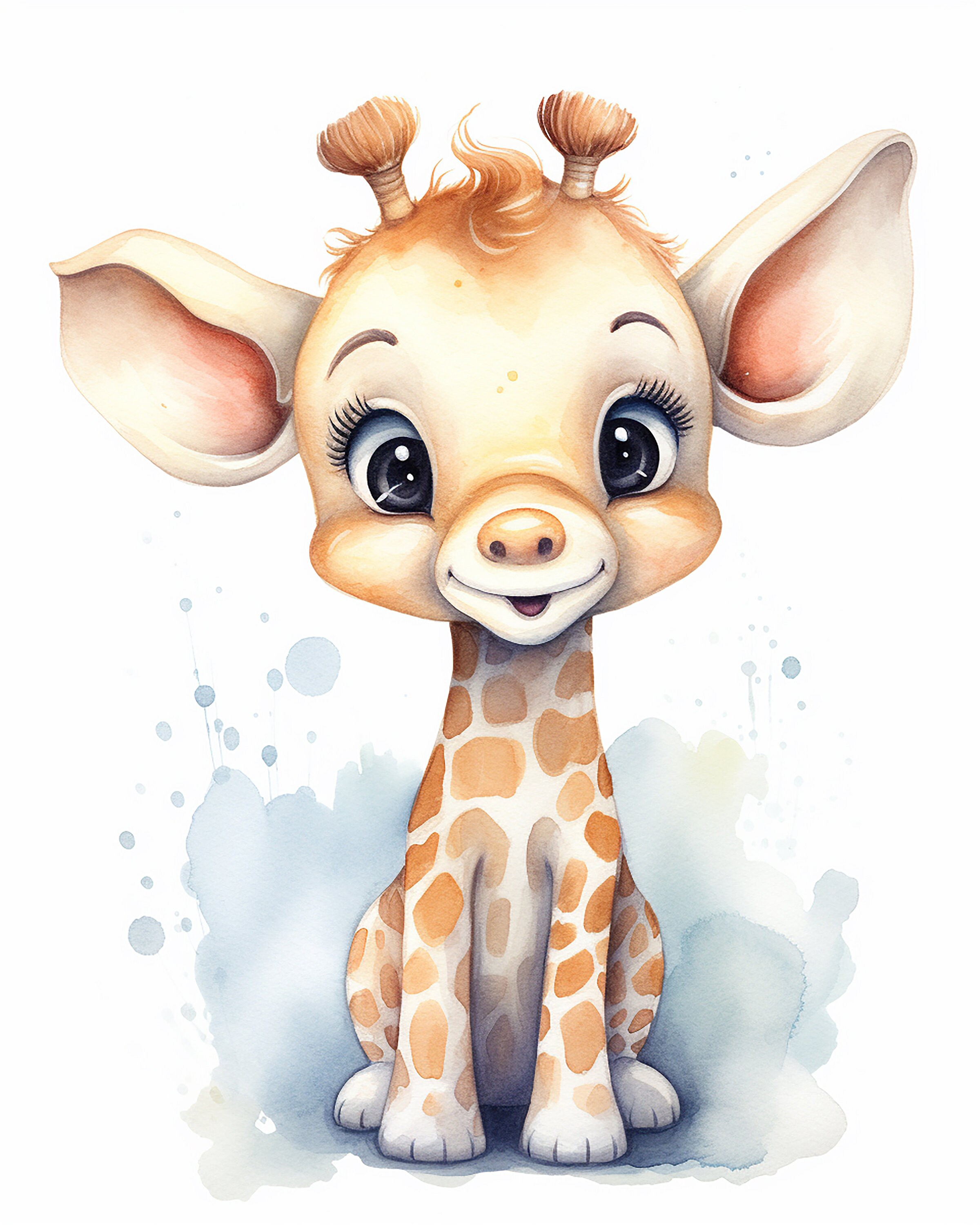 9 Cute Baby Giraffe Clipart : Water Color Jpg instant Download perfect ...