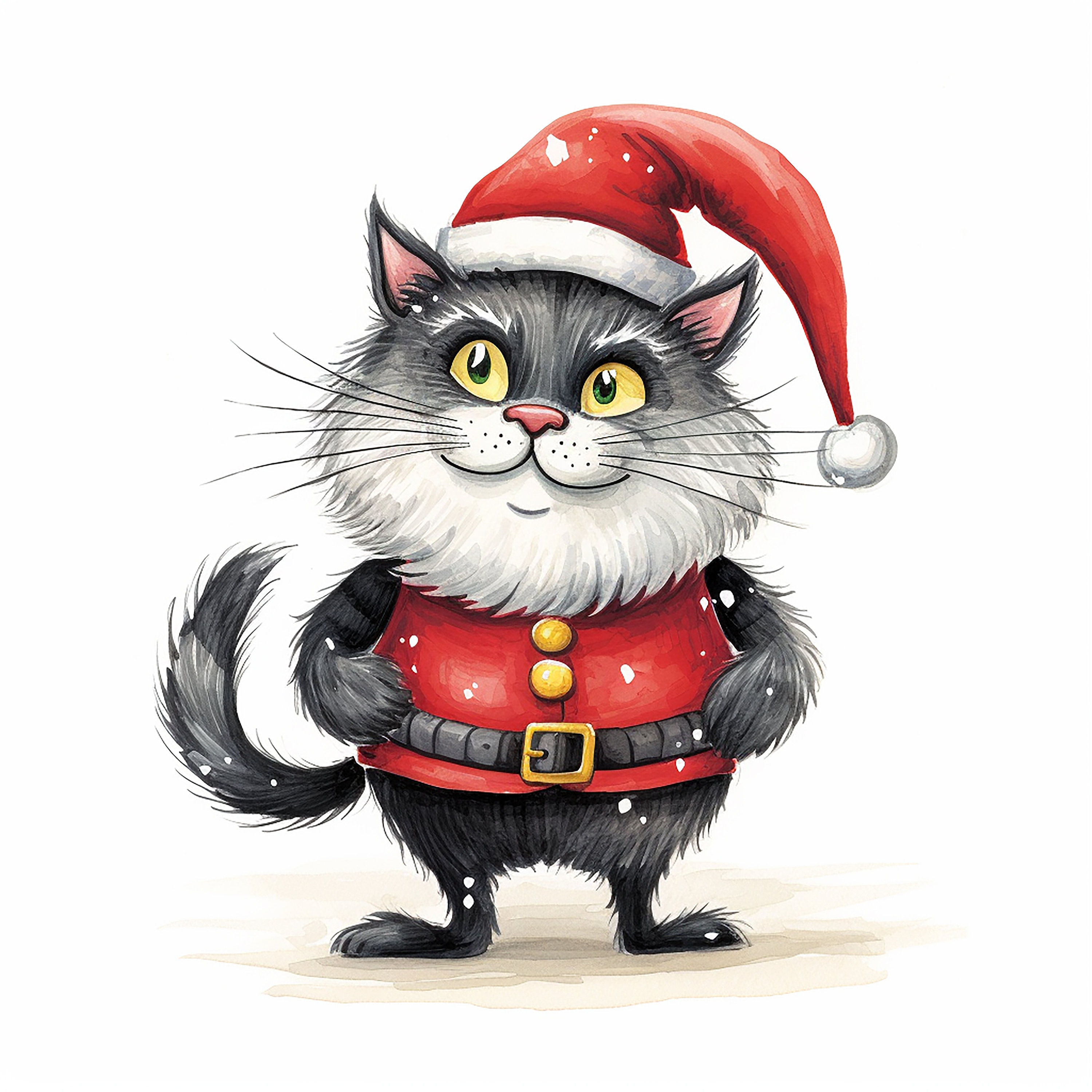 20 Christmas Cat Santa Clipart : 20 High Quality Images Collection ...