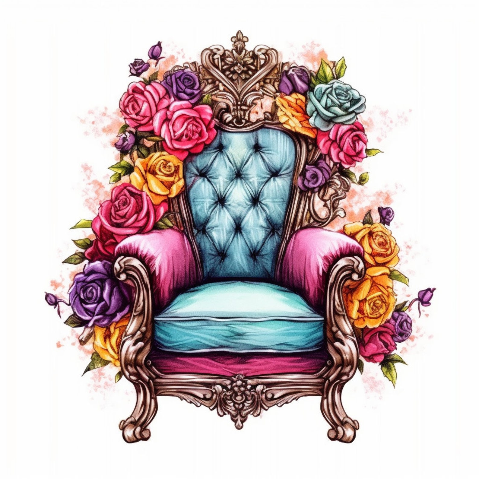 8 Queens Chair Clip Art Collection: 8 High Quality Images for Digital ...