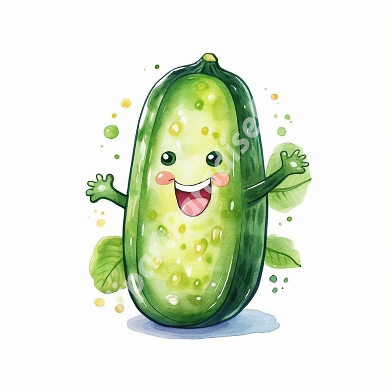 10 Cute Pickle Clip Art Collection: 10 High Quality Images for Digital ...