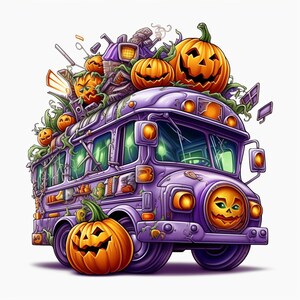 6 Halloween School Bus Clipart : 6 High Quality Images Collection ...