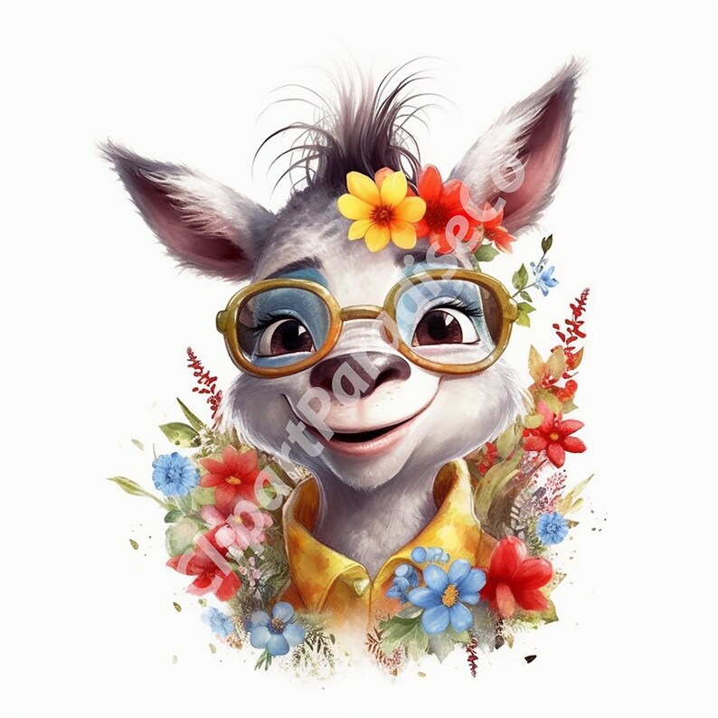 Cute Donkey Clipart Collection: 12 High Quality Images - Digital ...