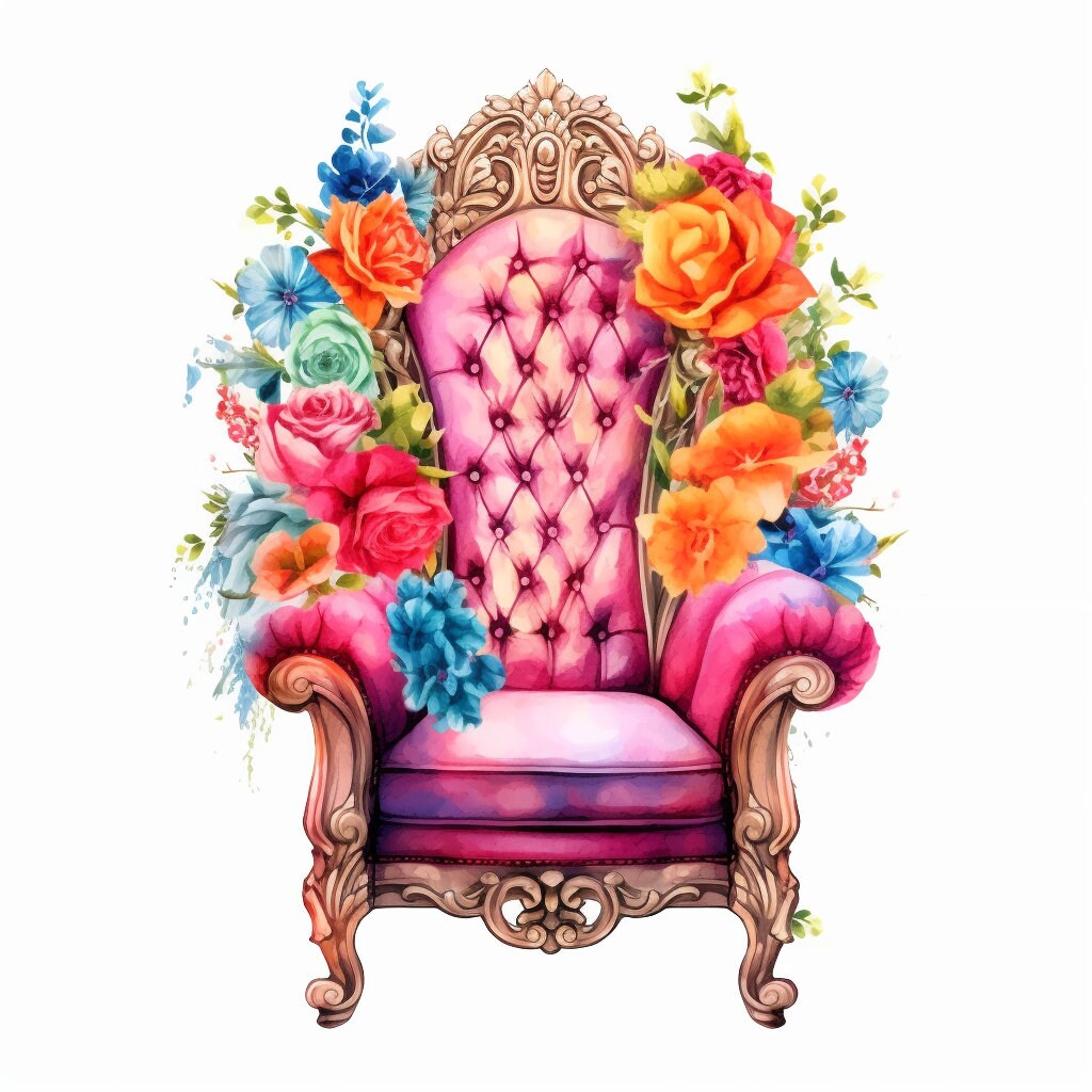 8 Queens Chair Clip Art Collection: 8 High Quality Images for Digital ...