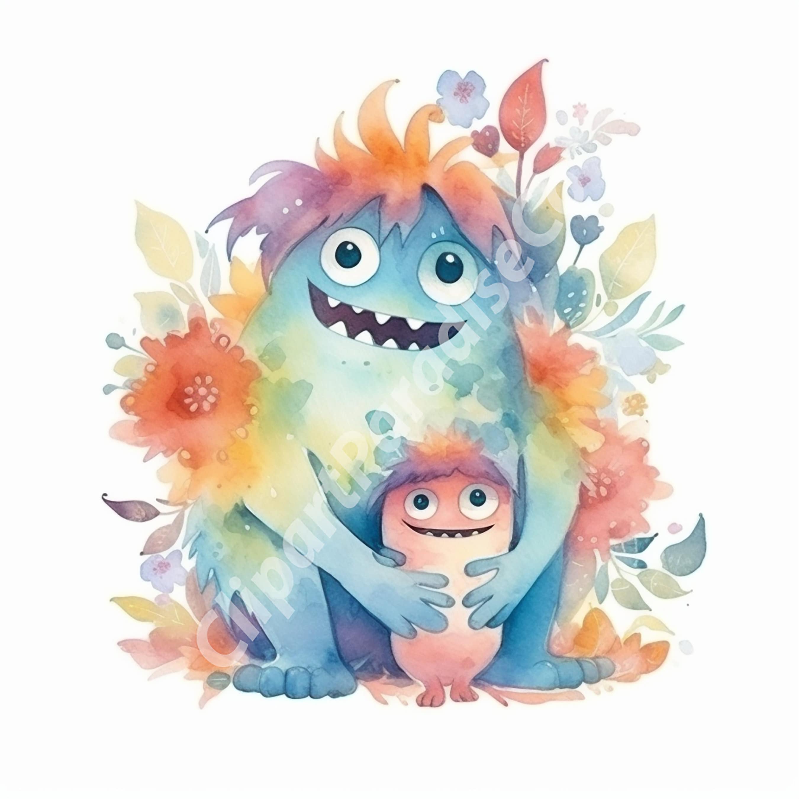 15 Monster Mother & Child Clipart Collection:15 High Quality Images for ...