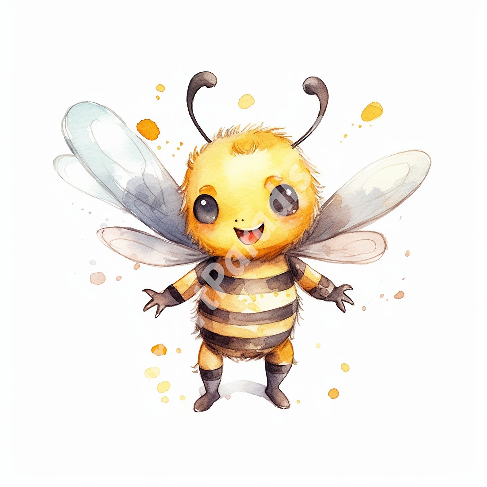 Cute Bee Clipart Collection 10 Clipart Image, Kawaii Design for Card ...