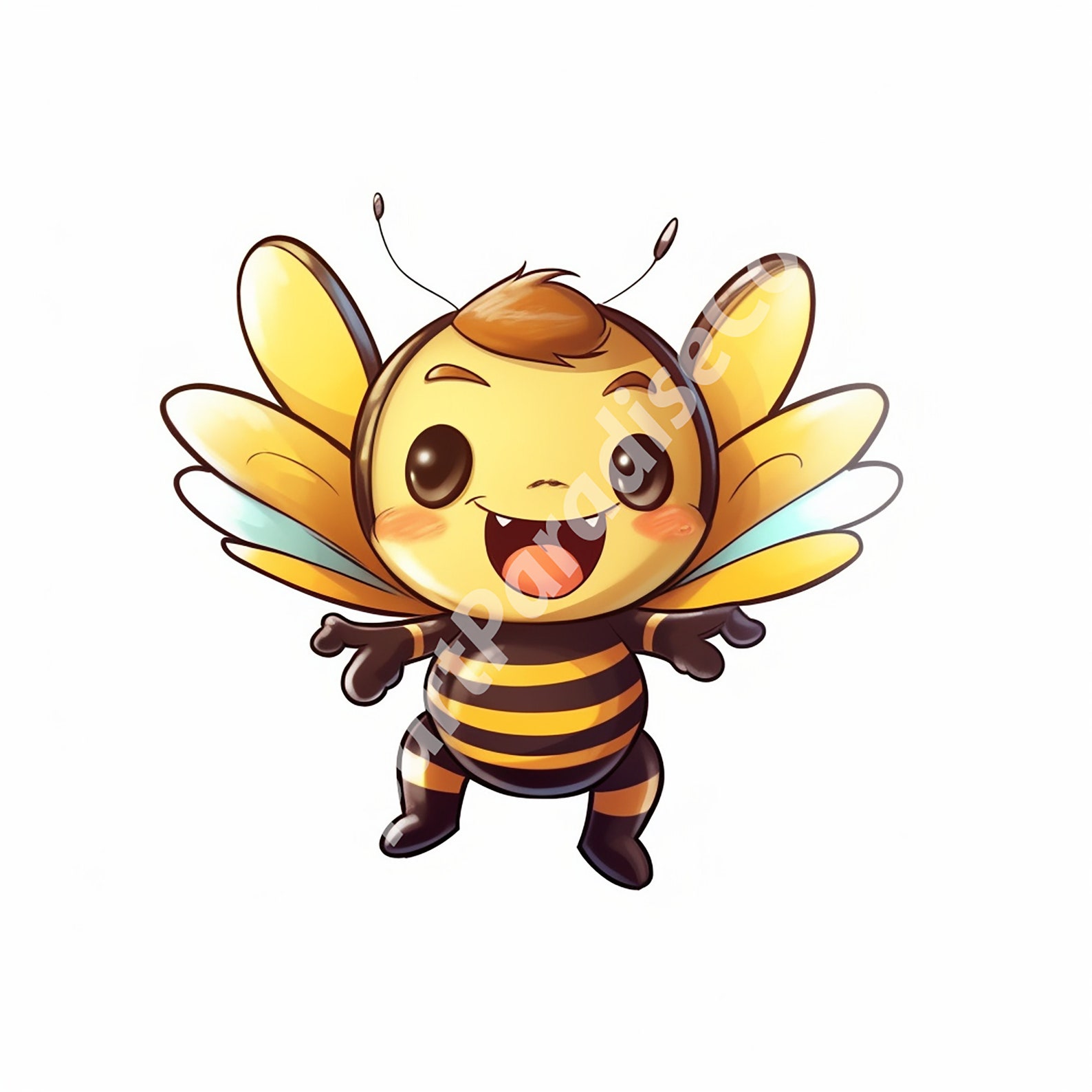Cute Bee Clipart Collection 10 Clipart Image, Kawaii Design for Card ...