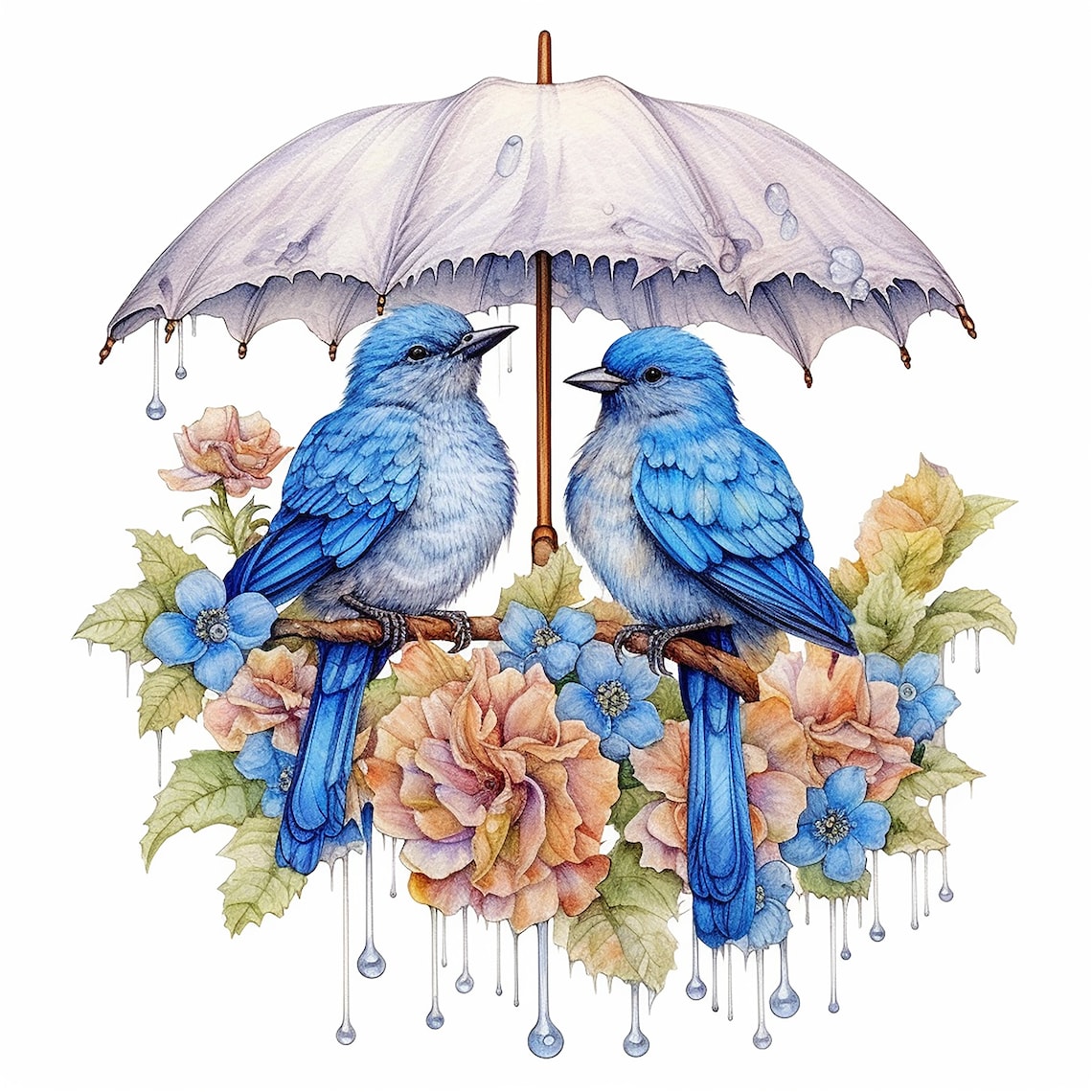 8 Birds Umbrella Clipart : 8 High Quality Images Collection perfect for ...