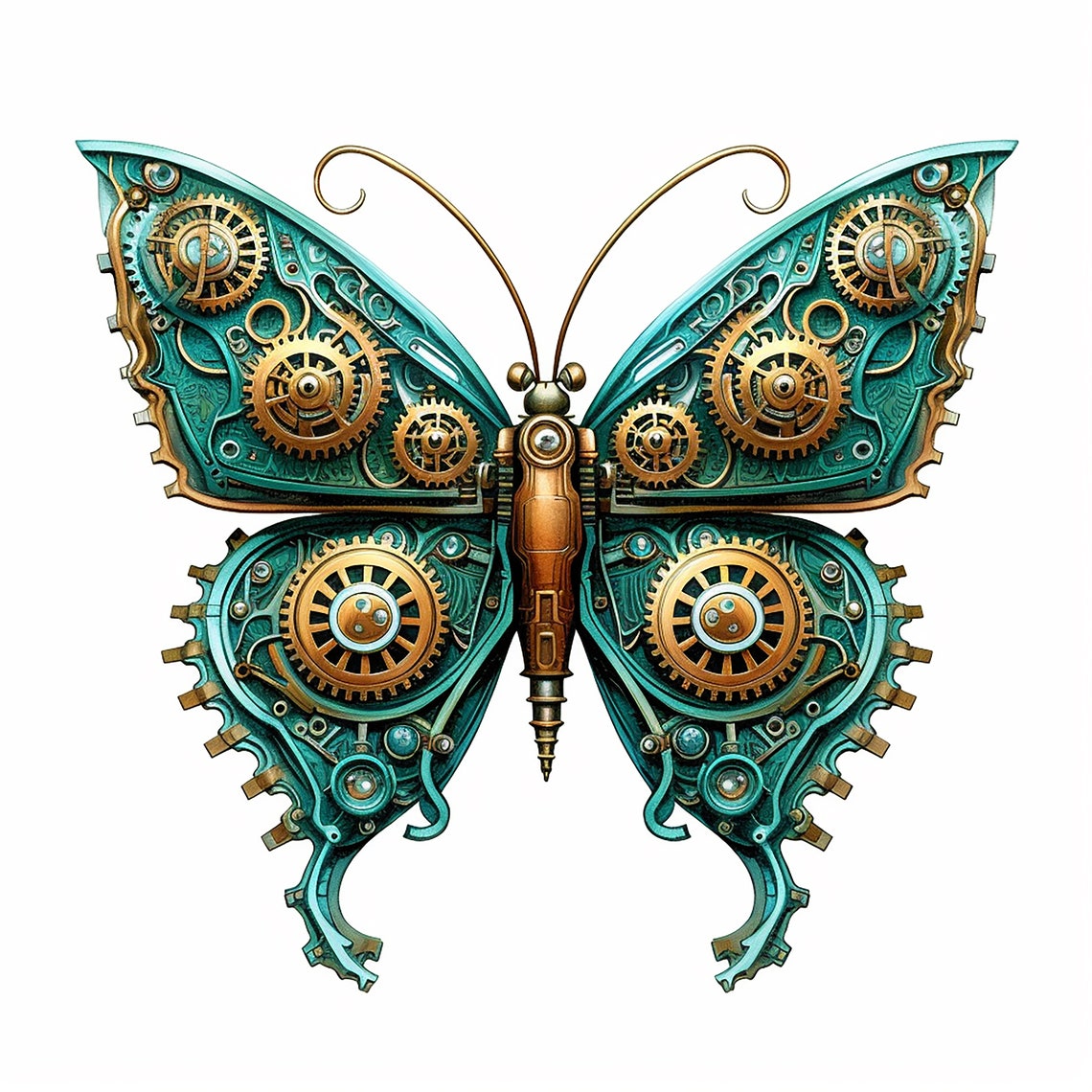 6 Steam Punk Butterfly Clip Art Collection: 6 High Quality Images for ...