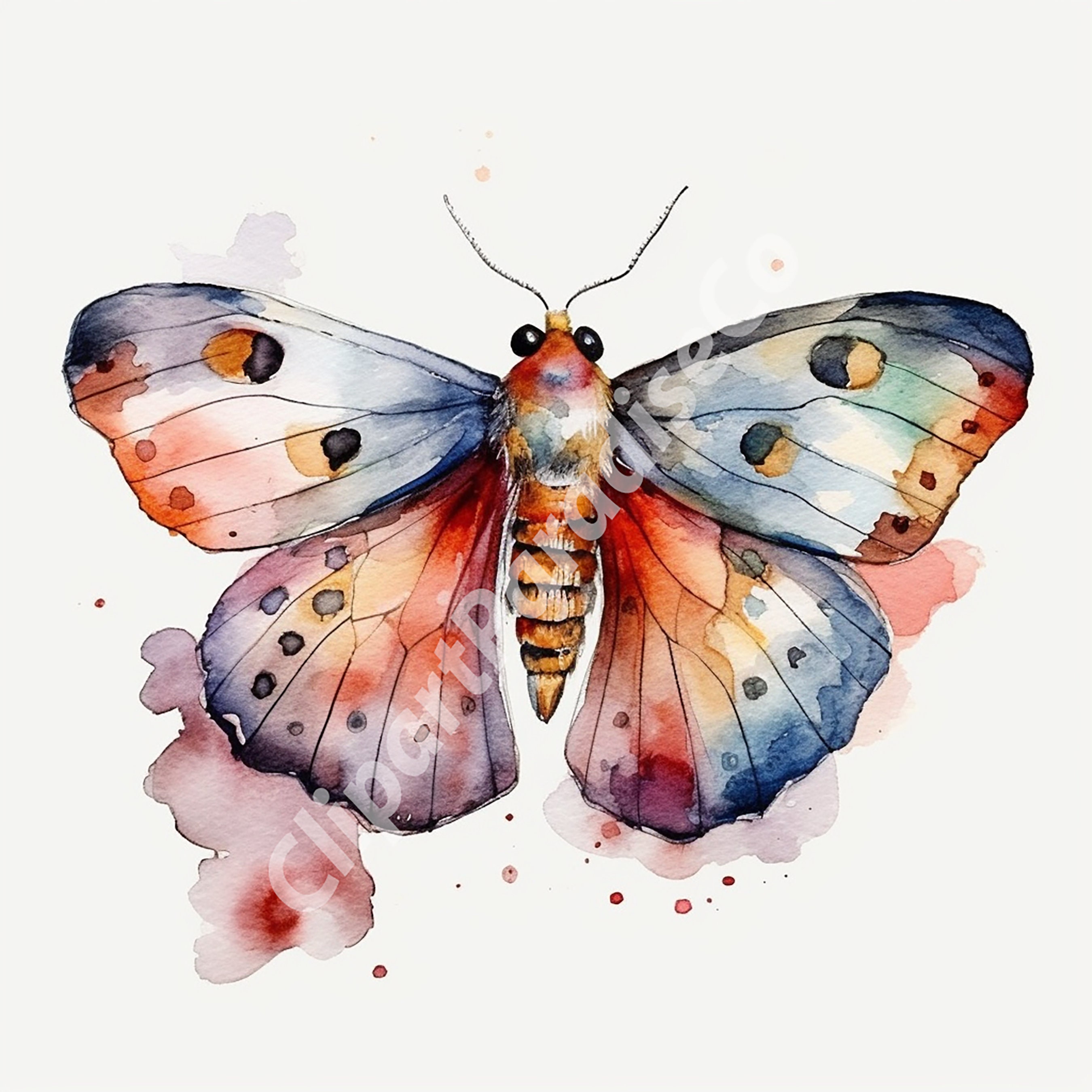 10 Boho Moth Clip Art Collection: 10 High Quality Images for Digital ...