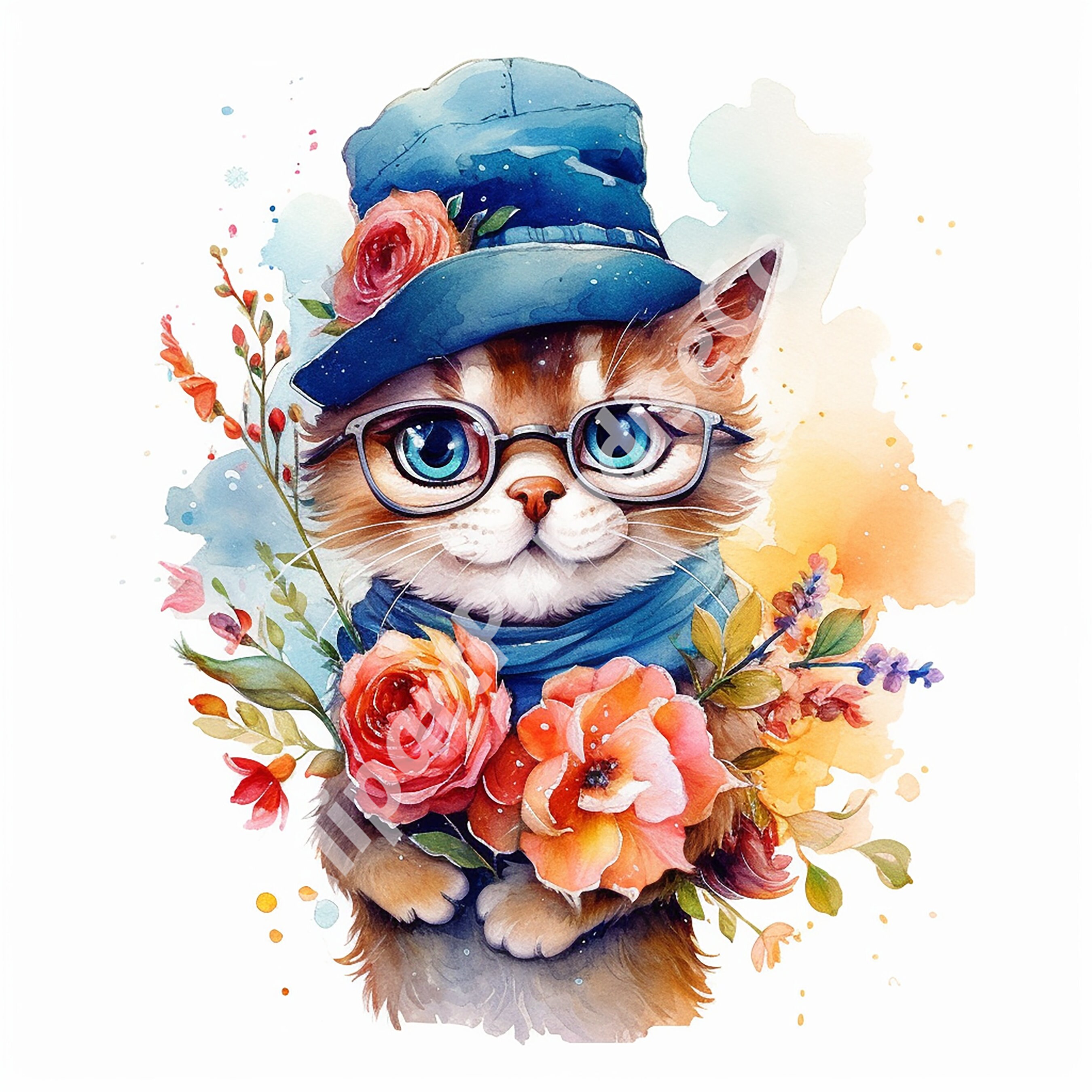 Cute Cat Clip Art Collection: 25 High Quality Images Bundle 1th Digital ...