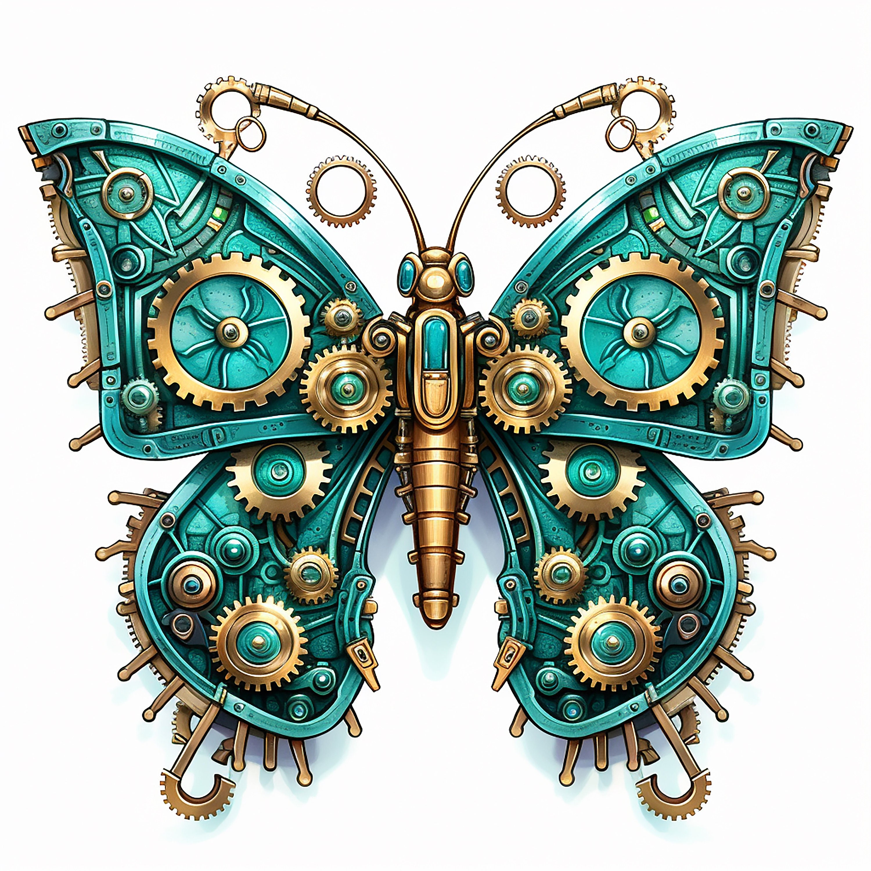 6 Steam Punk Butterfly Clip Art Collection: 6 High Quality Images for ...