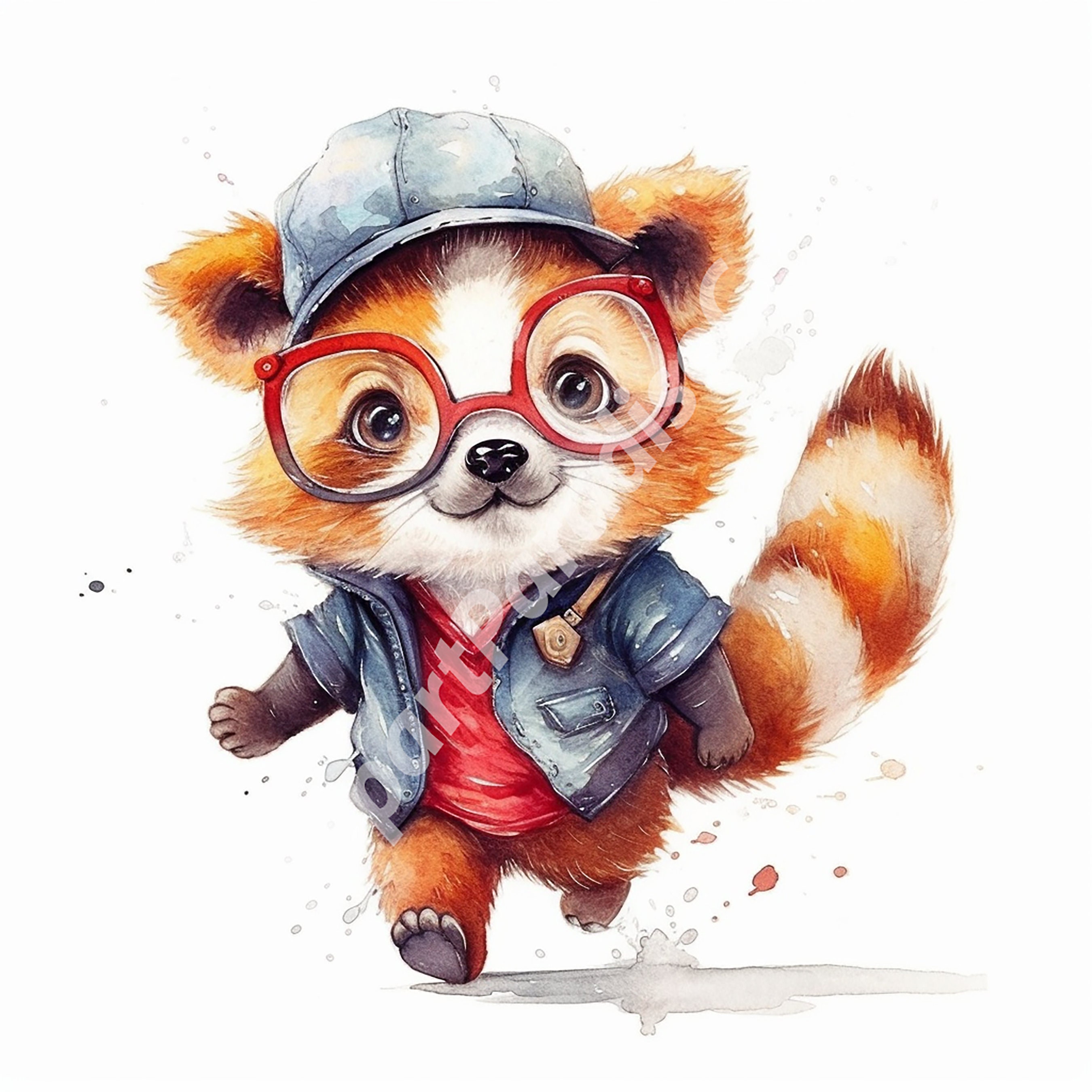 Cute Red Panda Clip Art : 12 High Quality Images Bundle 1th Digital ...
