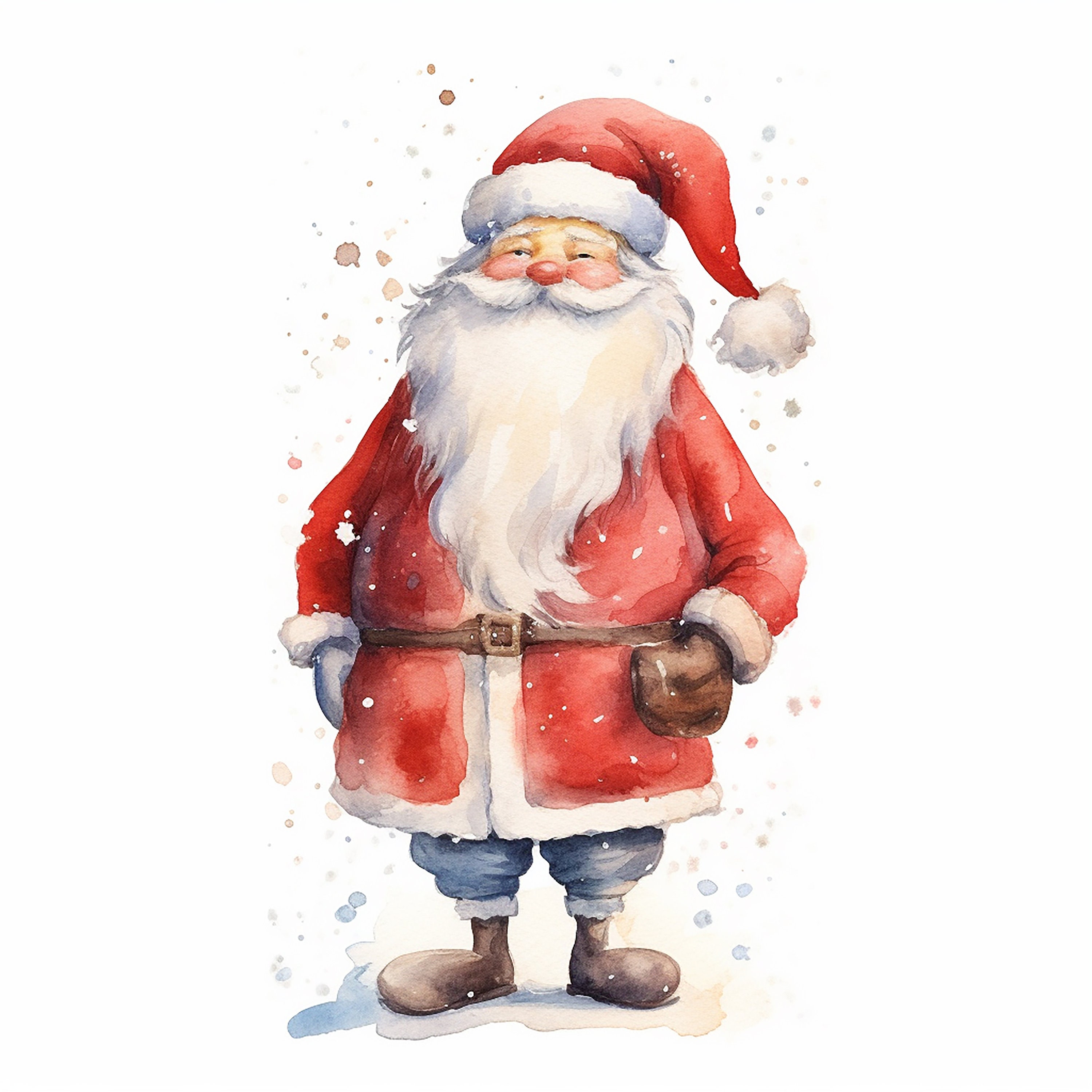 50 Santa Claus Clipart : Water Color Jpg instant Download perfect for ...