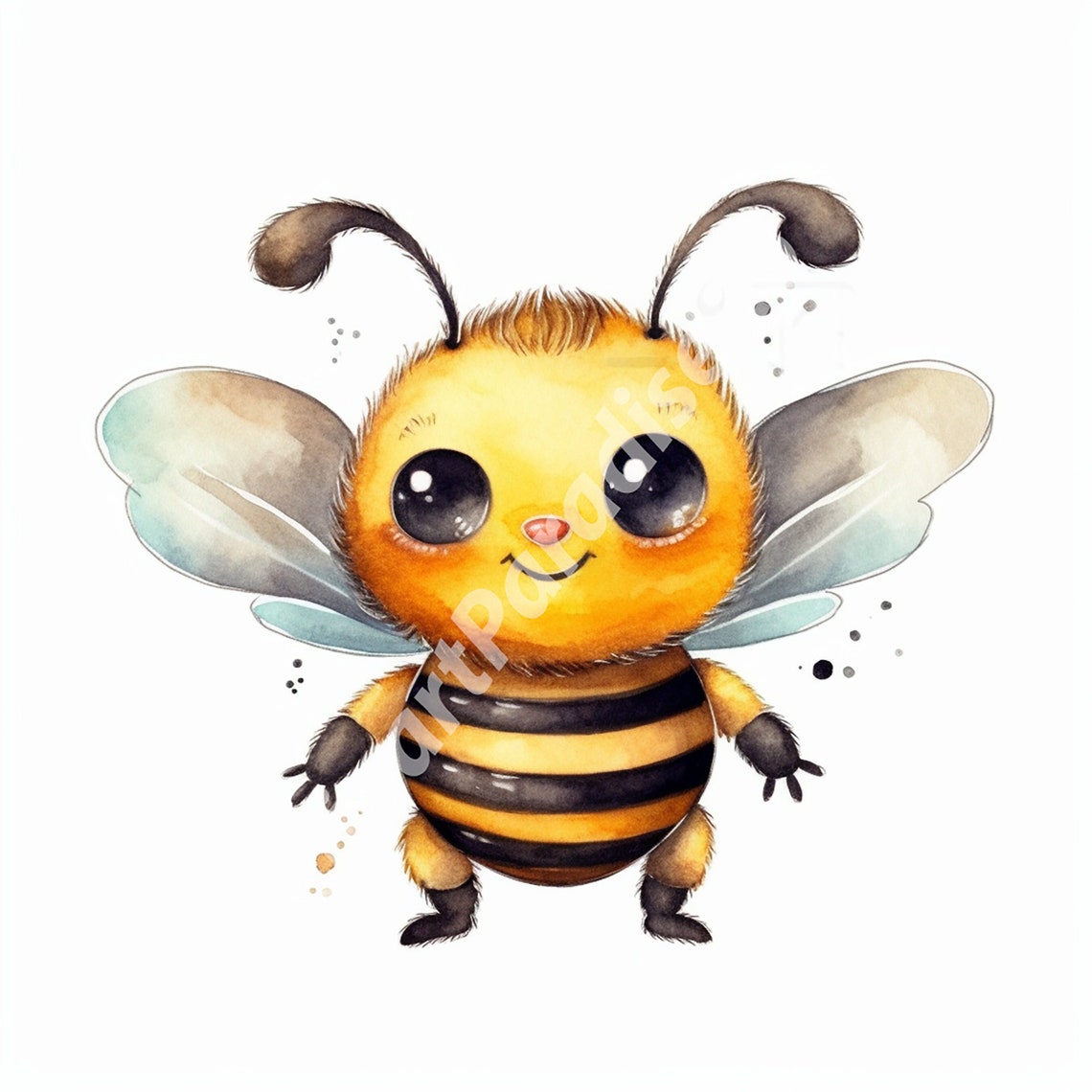 Cute Bee Clipart Collection 10 Clipart Image, Kawaii Design for Card ...