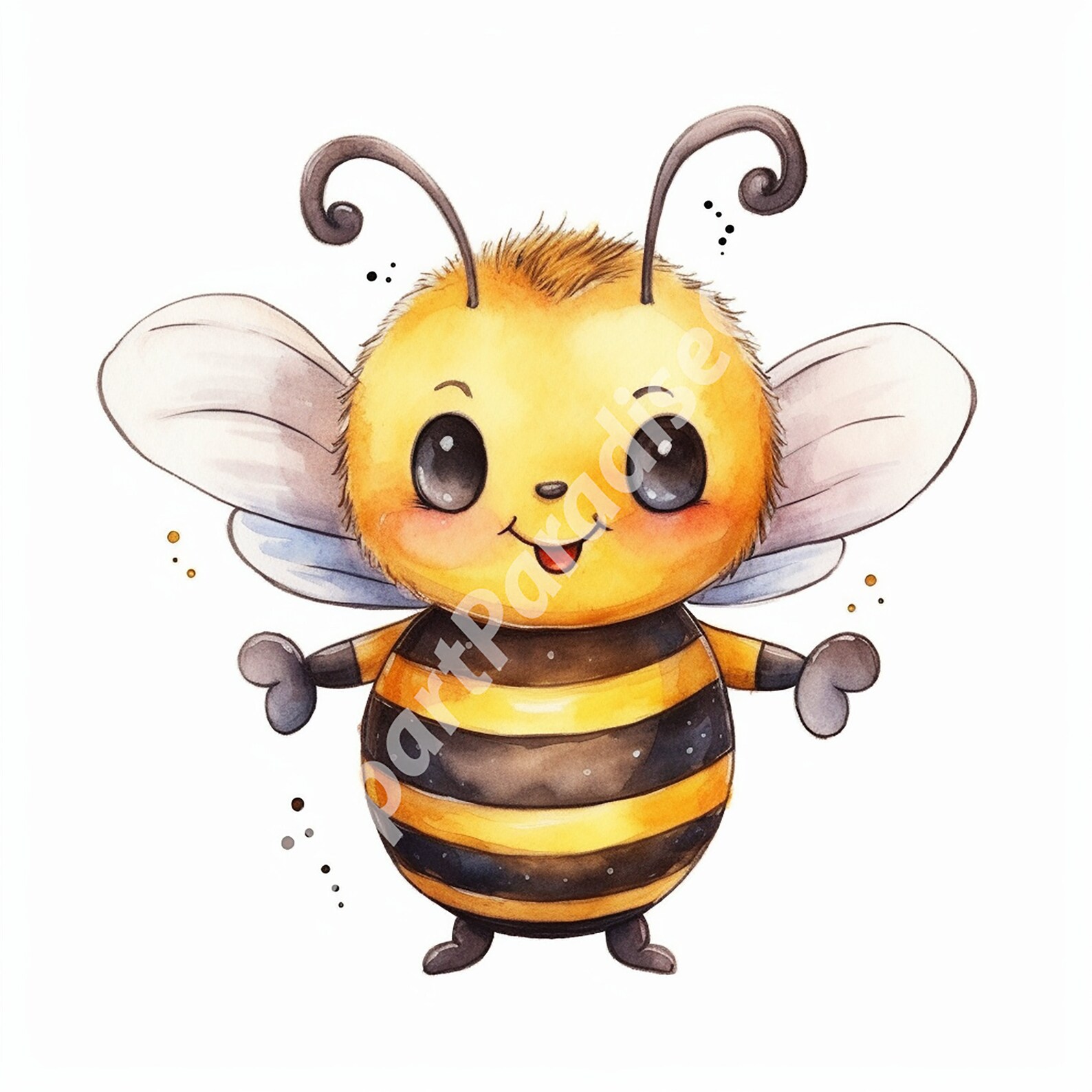 Cute Bee Clipart Collection 10 Clipart Image, Kawaii Design for Card ...