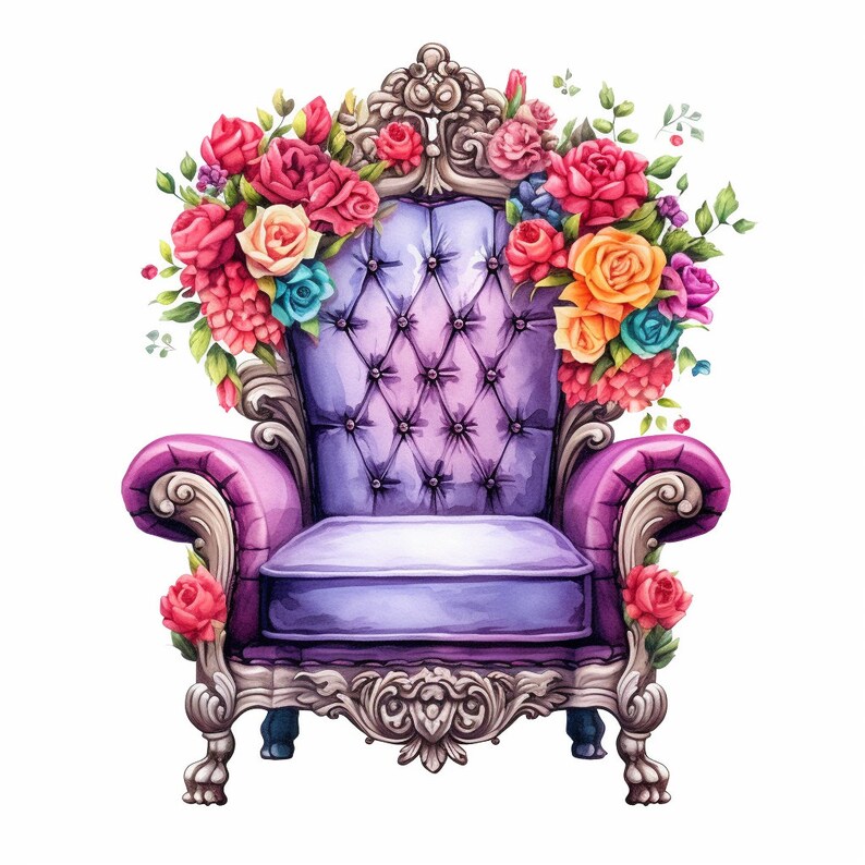 8 Queens Chair Clip Art Collection: 8 High Quality Images for Digital ...