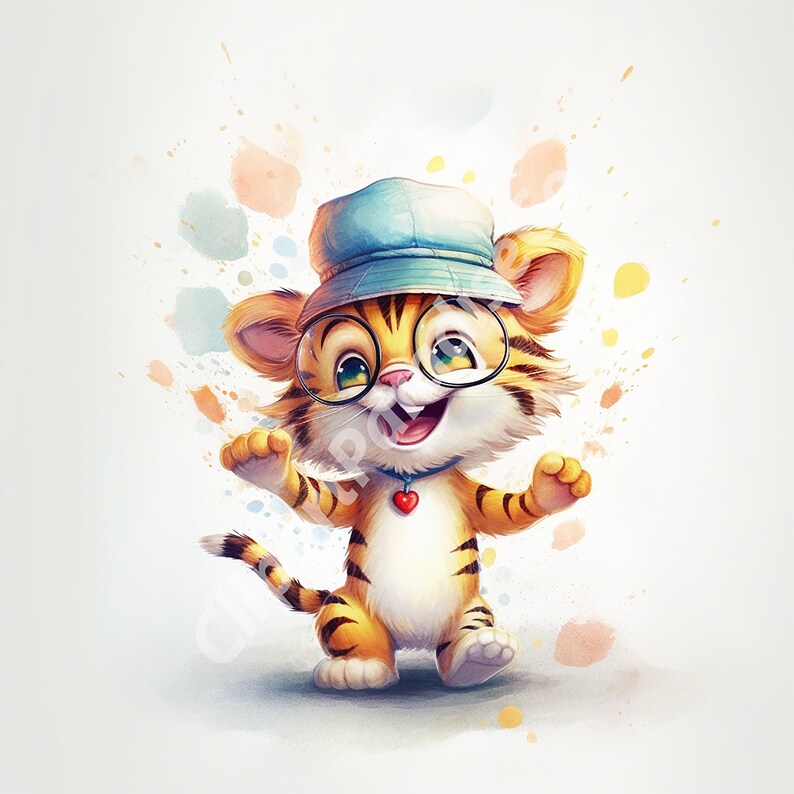 Cute Tiger Clip Art Collection: 10 High Quality Images - Etsy