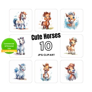 10 Cute Horse Clip Art Collection: 10 High Quality Images Instant ...