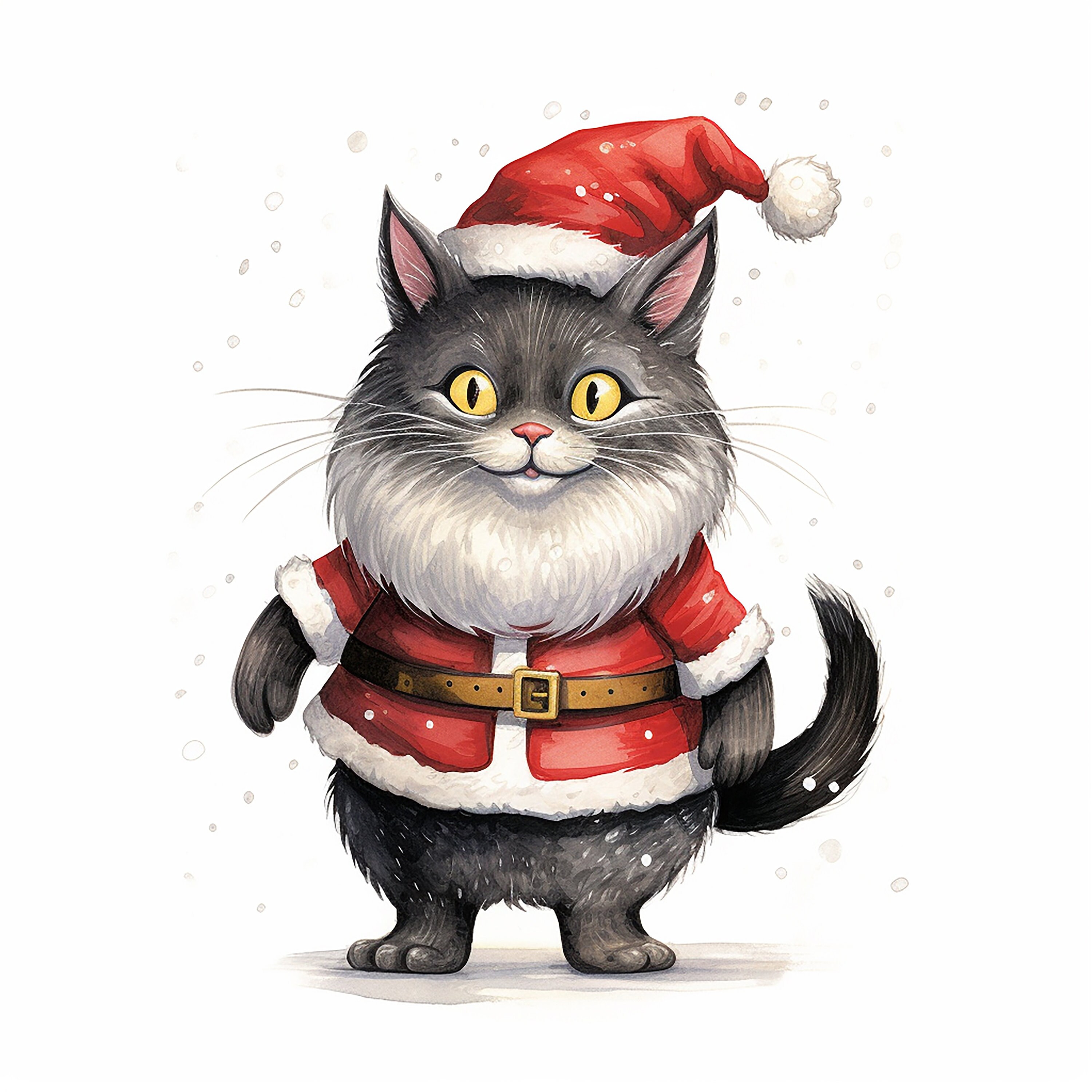 20 Christmas Cat Santa Clipart : 20 High Quality Images Collection ...