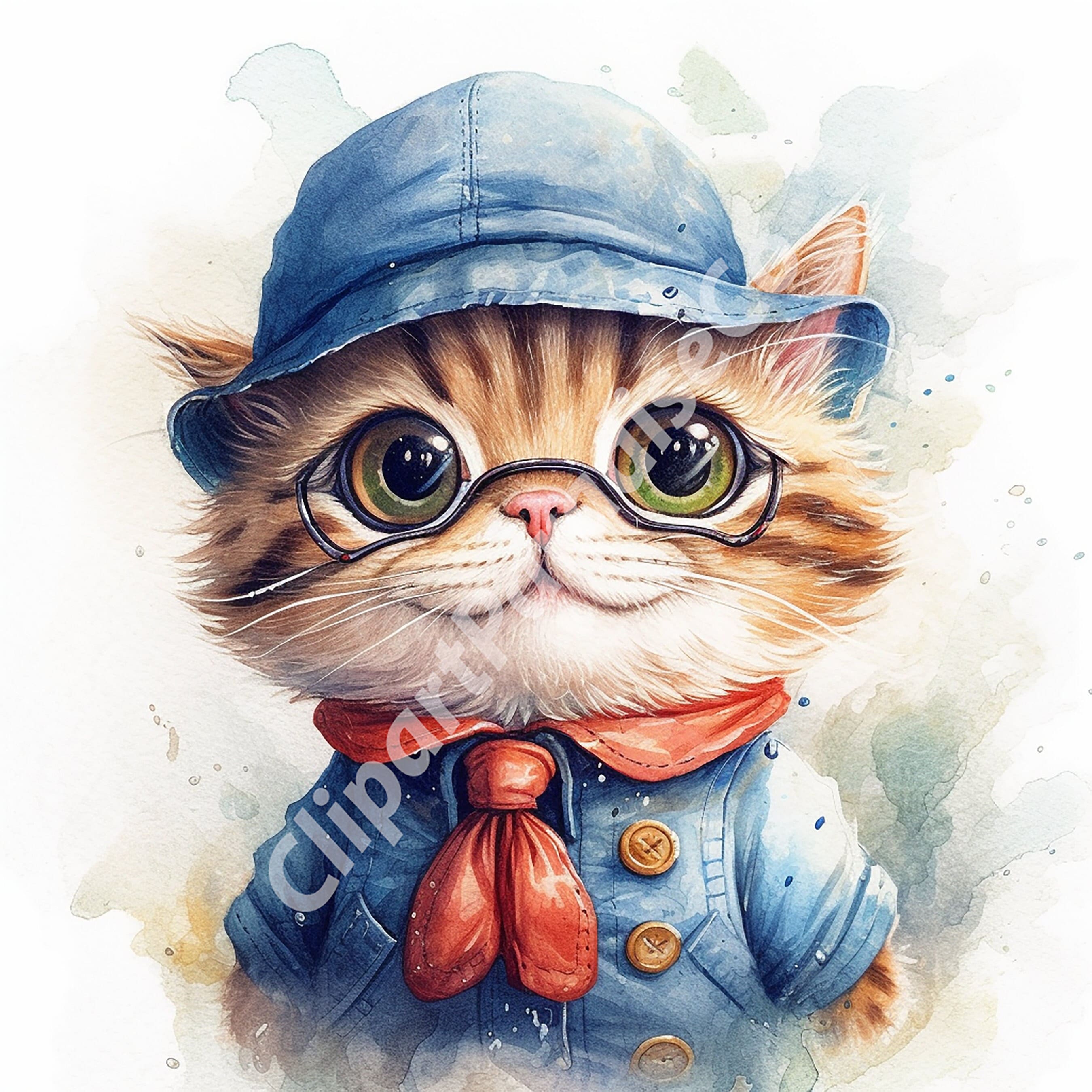 Cute Cat Clip Art Collection: 25 High Quality Images Bundle 1th Digital ...