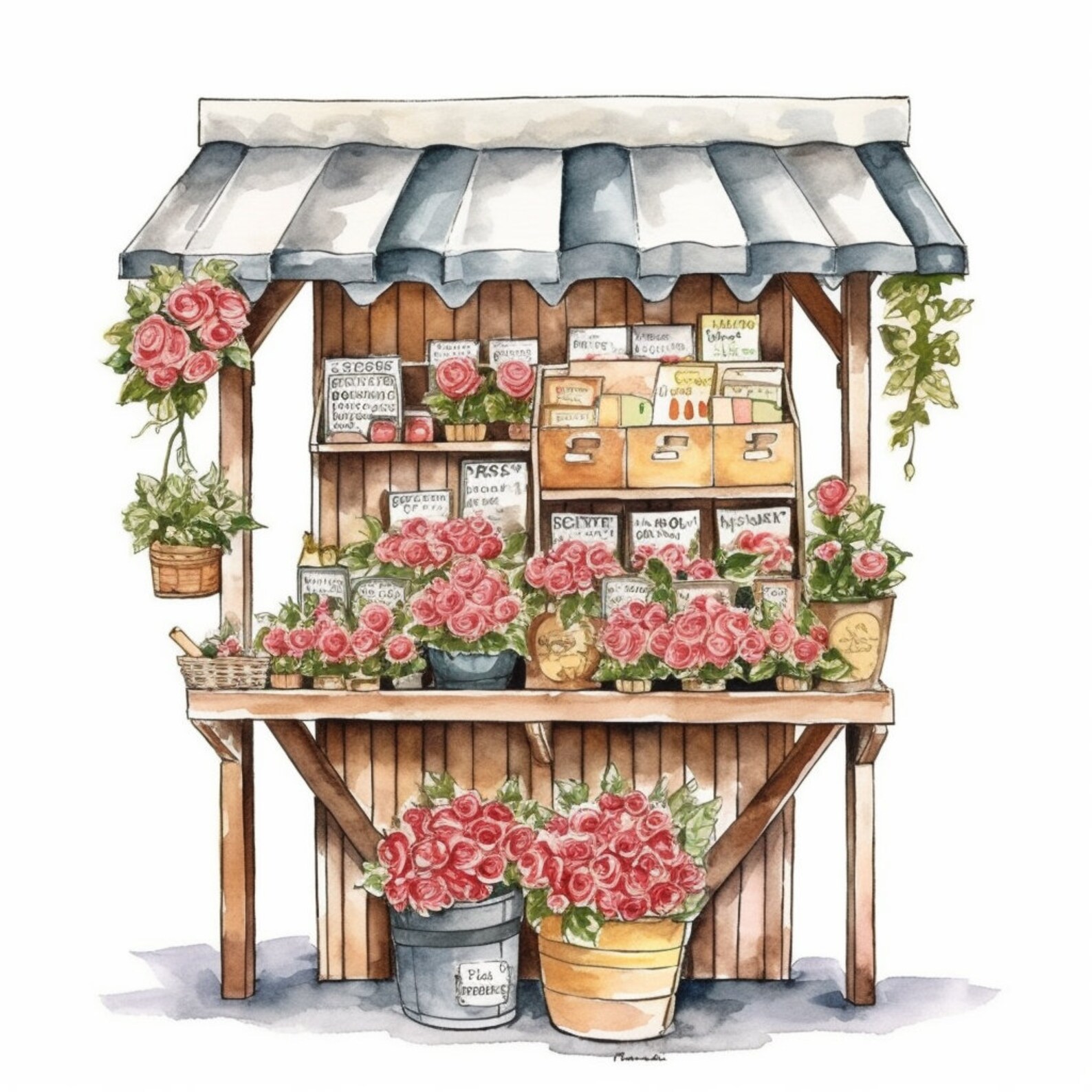 18 Flower Stand Clipart : 18 Water Color High Quality Images Collection ...