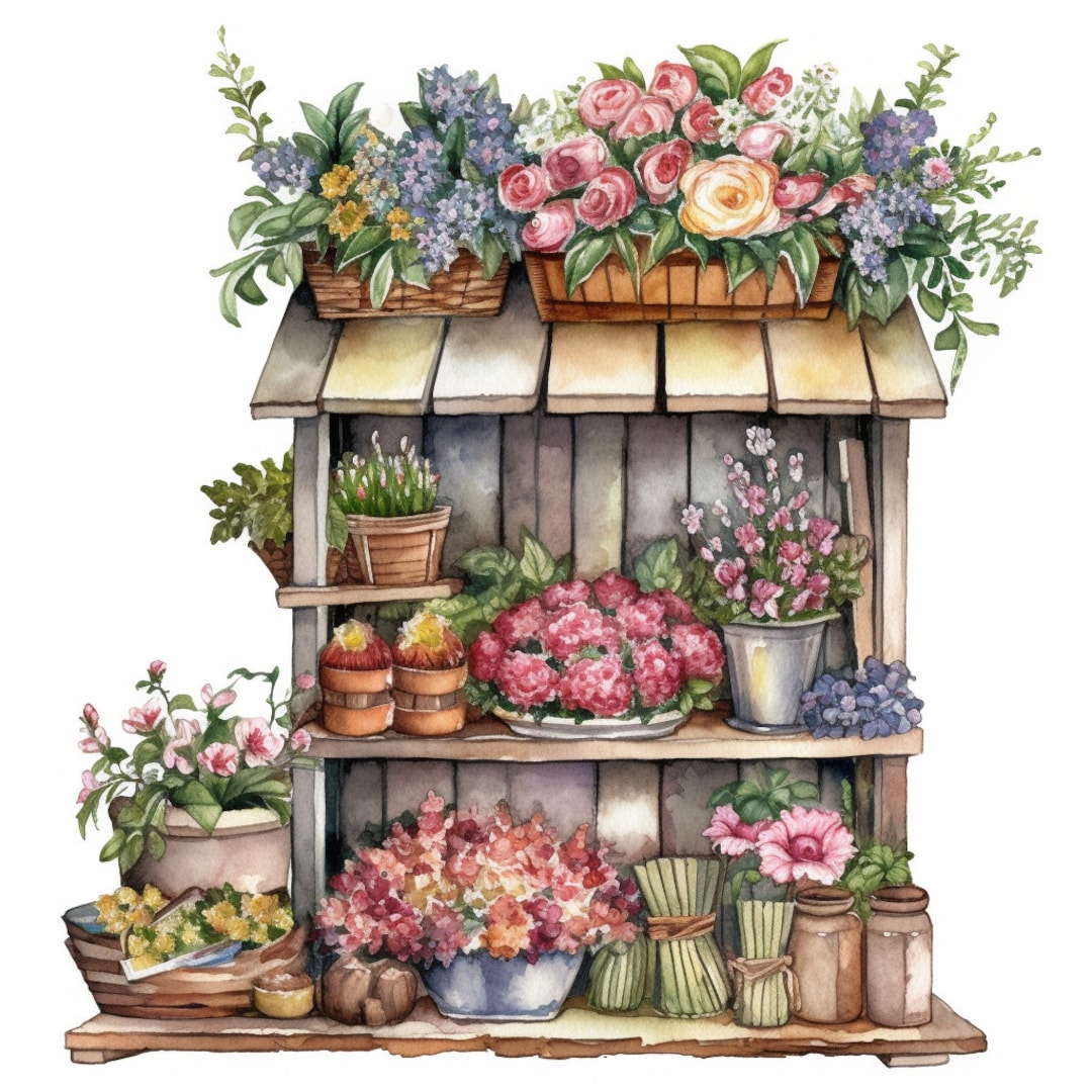 18 Flower Stand Clipart : 18 Water Color High Quality Images Collection ...