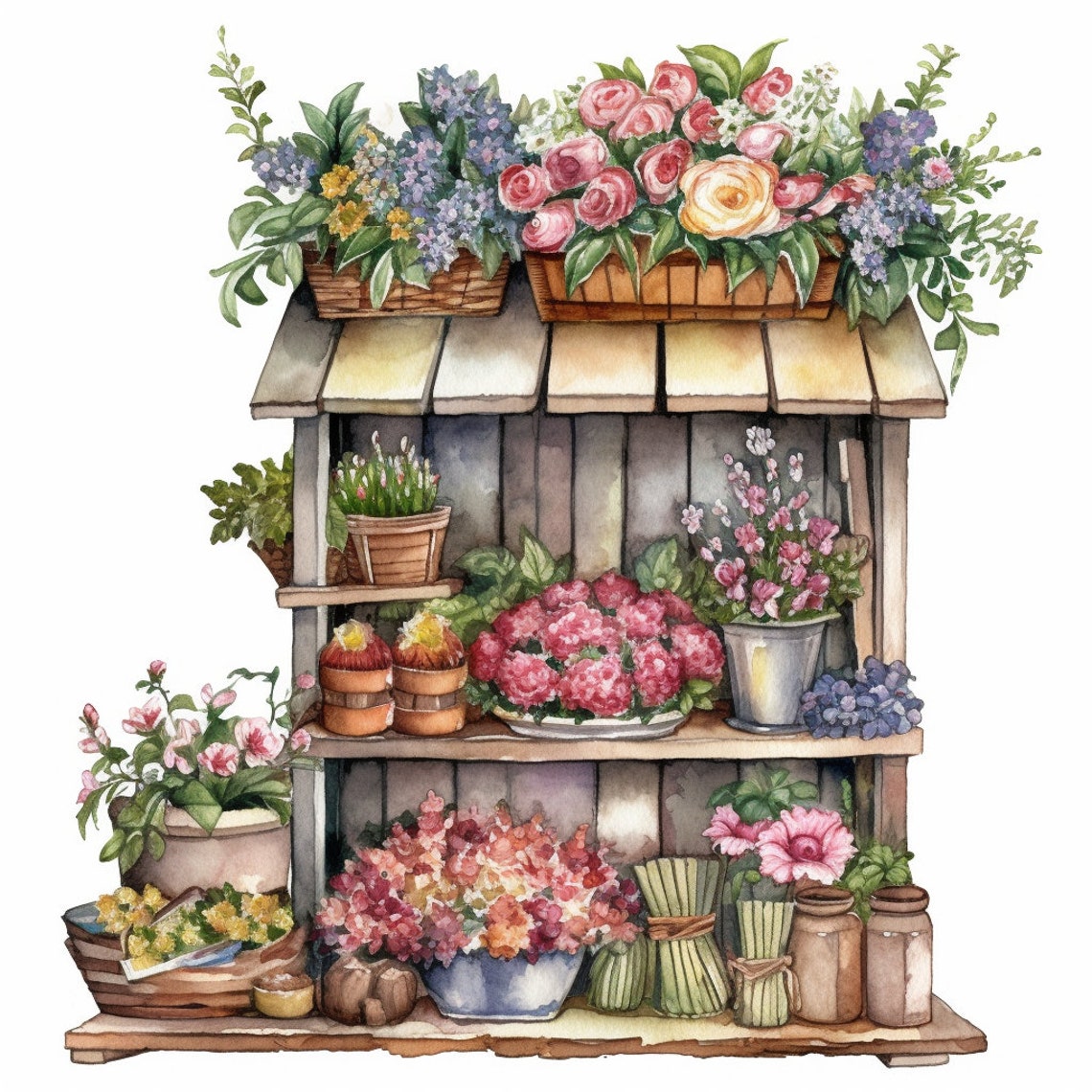 18 Flower Stand Clipart : 18 Water Color High Quality Images - Etsy