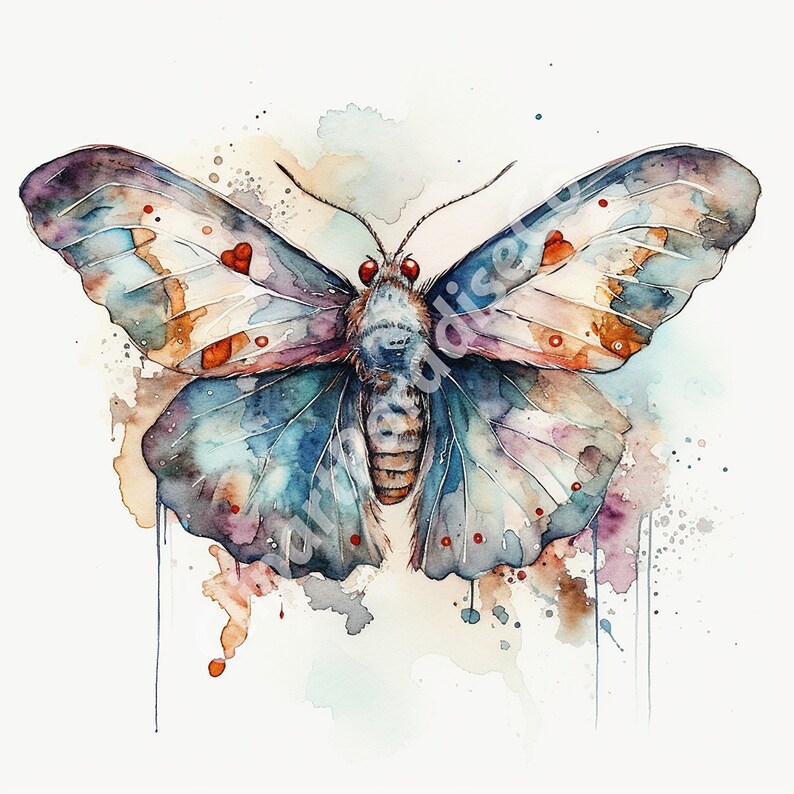 10 Boho Moth Clip Art Collection: 10 High Quality Images for - Etsy