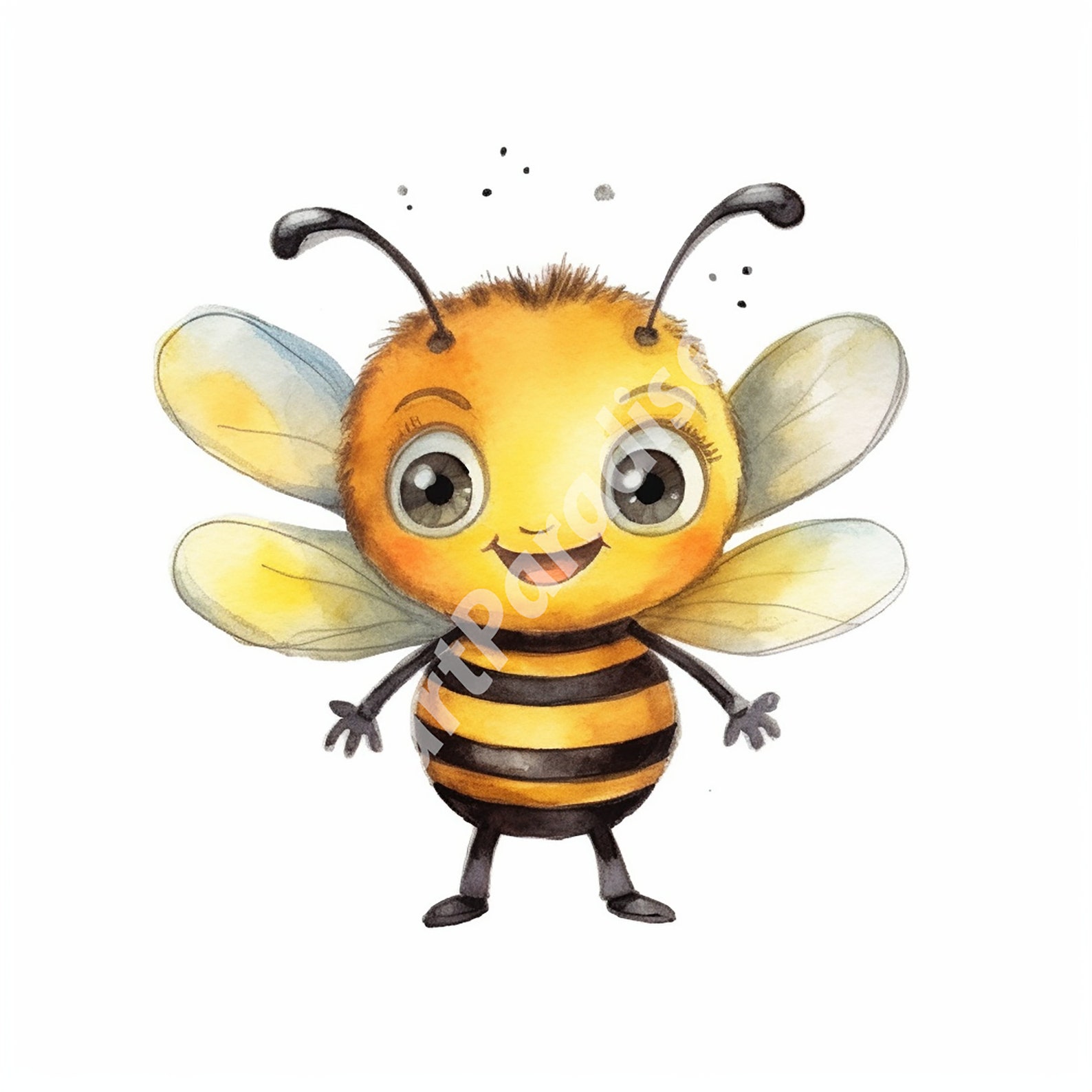 Cute Bee Clipart Collection 10 Clipart Image, Kawaii Design for Card ...