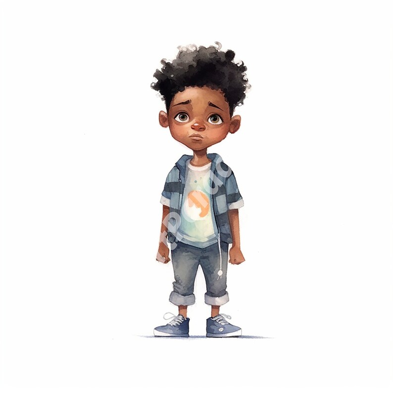 10 Cute Black Boy Clip Art Collection: 10 High Quality Images - Digital ...