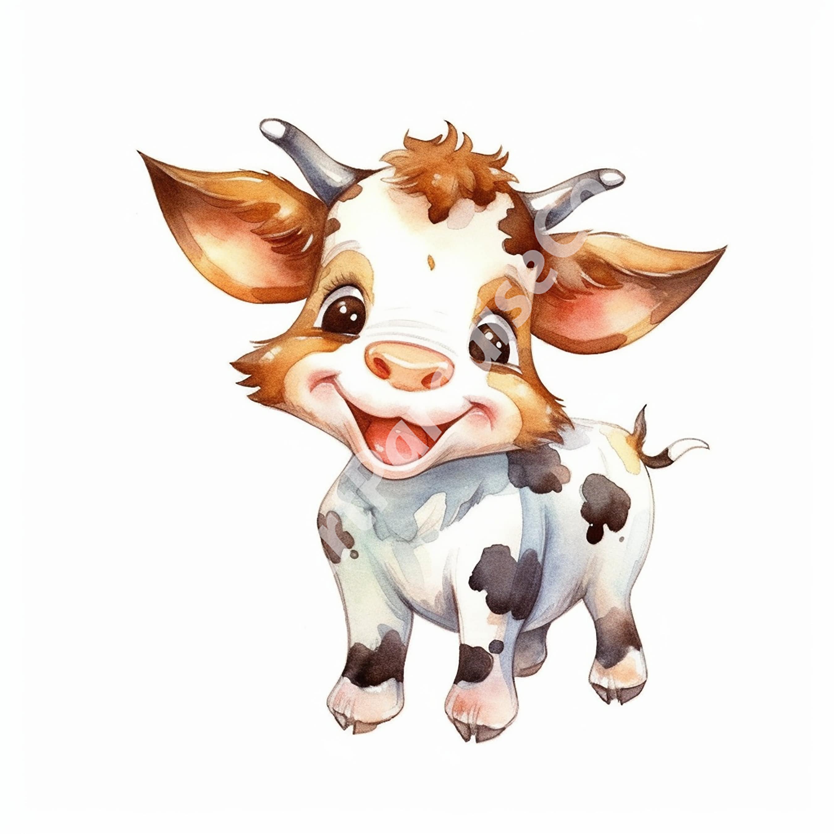 Cute Cow Clipart Collection 10 Clipart Image, Animal Design for Card ...