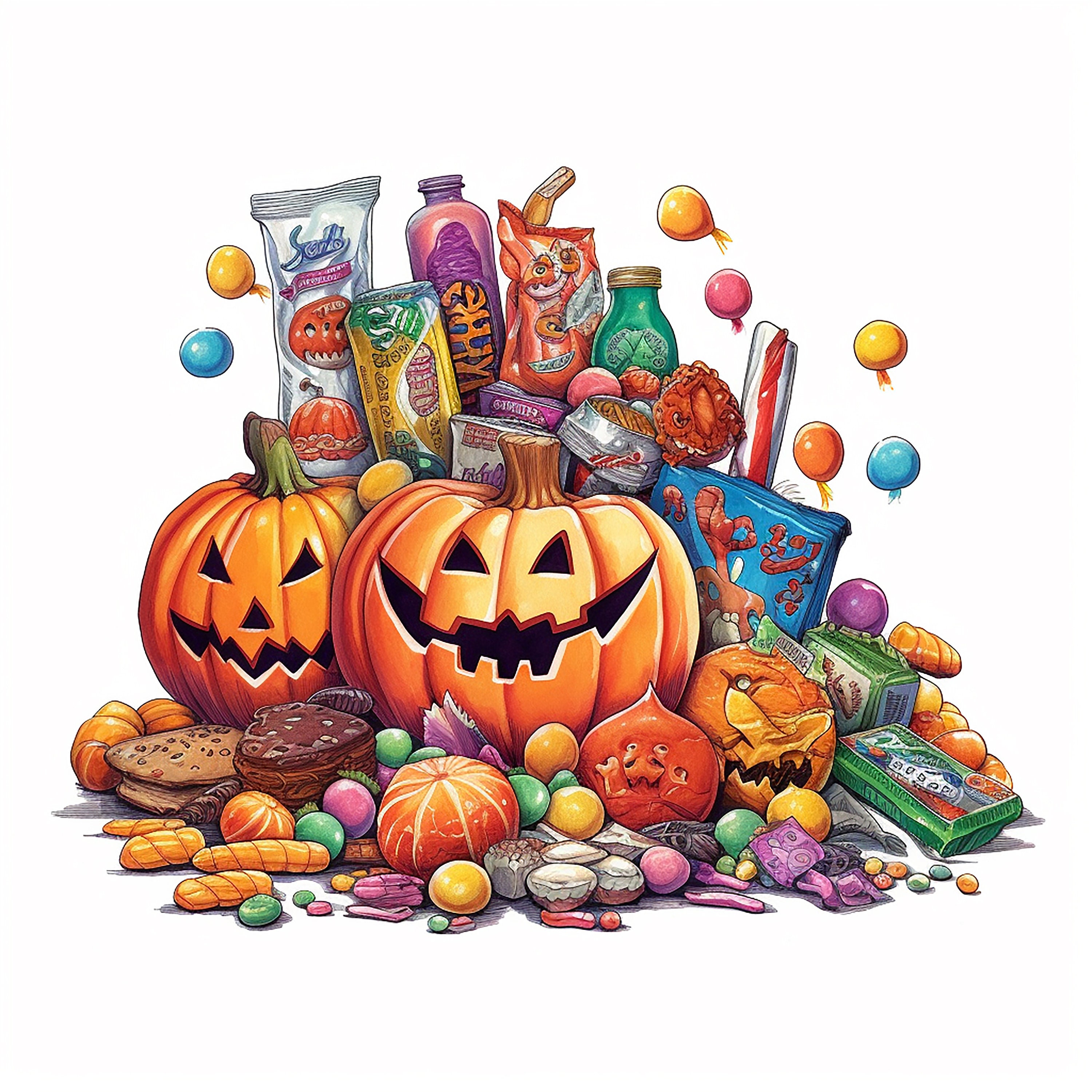 12 Halloween Pumpkin Candy Clipart : 12 High Quality Images Collection ...