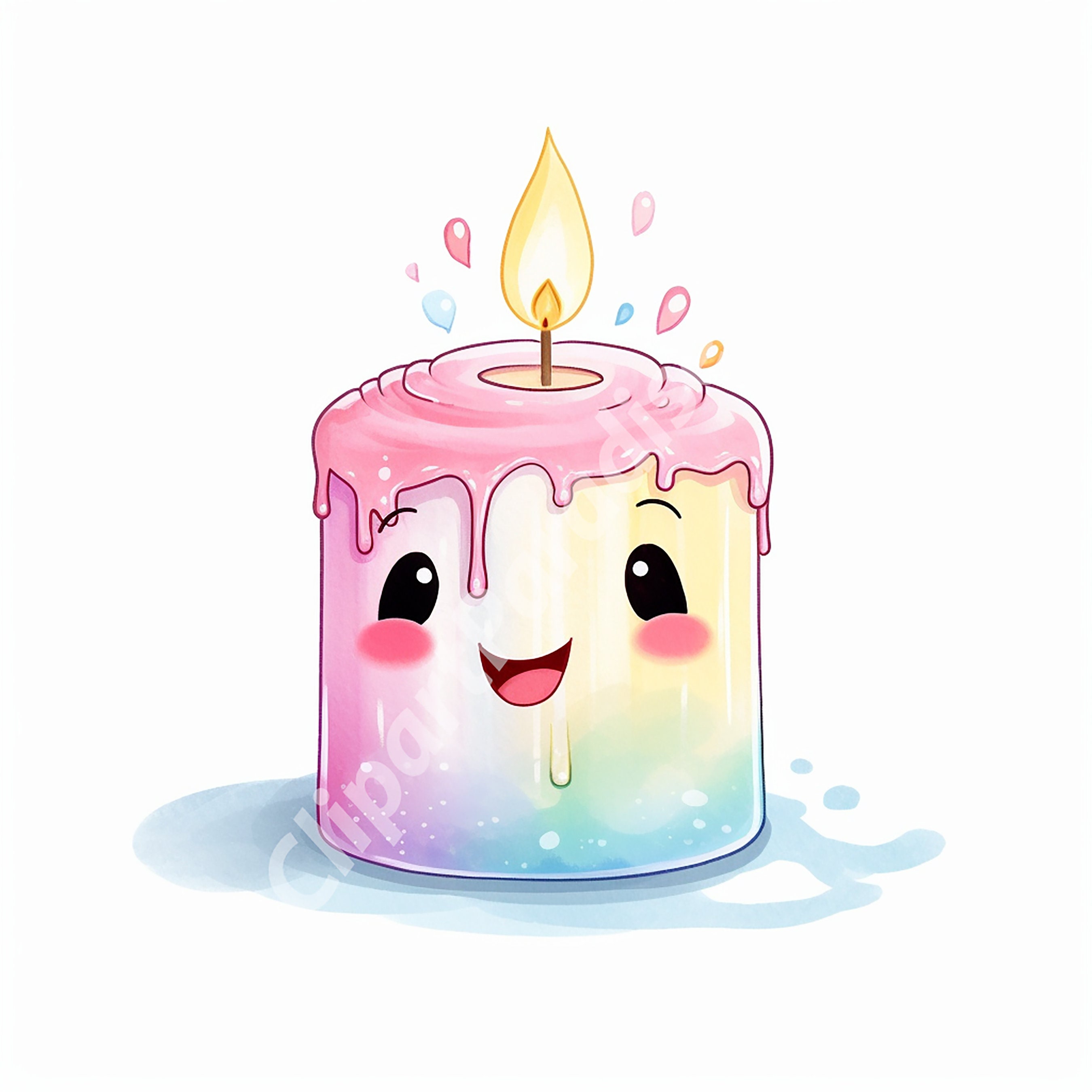 Cute Candle Clipart Collection- 12 Clipart Image, Kawaii Design ,candle ...