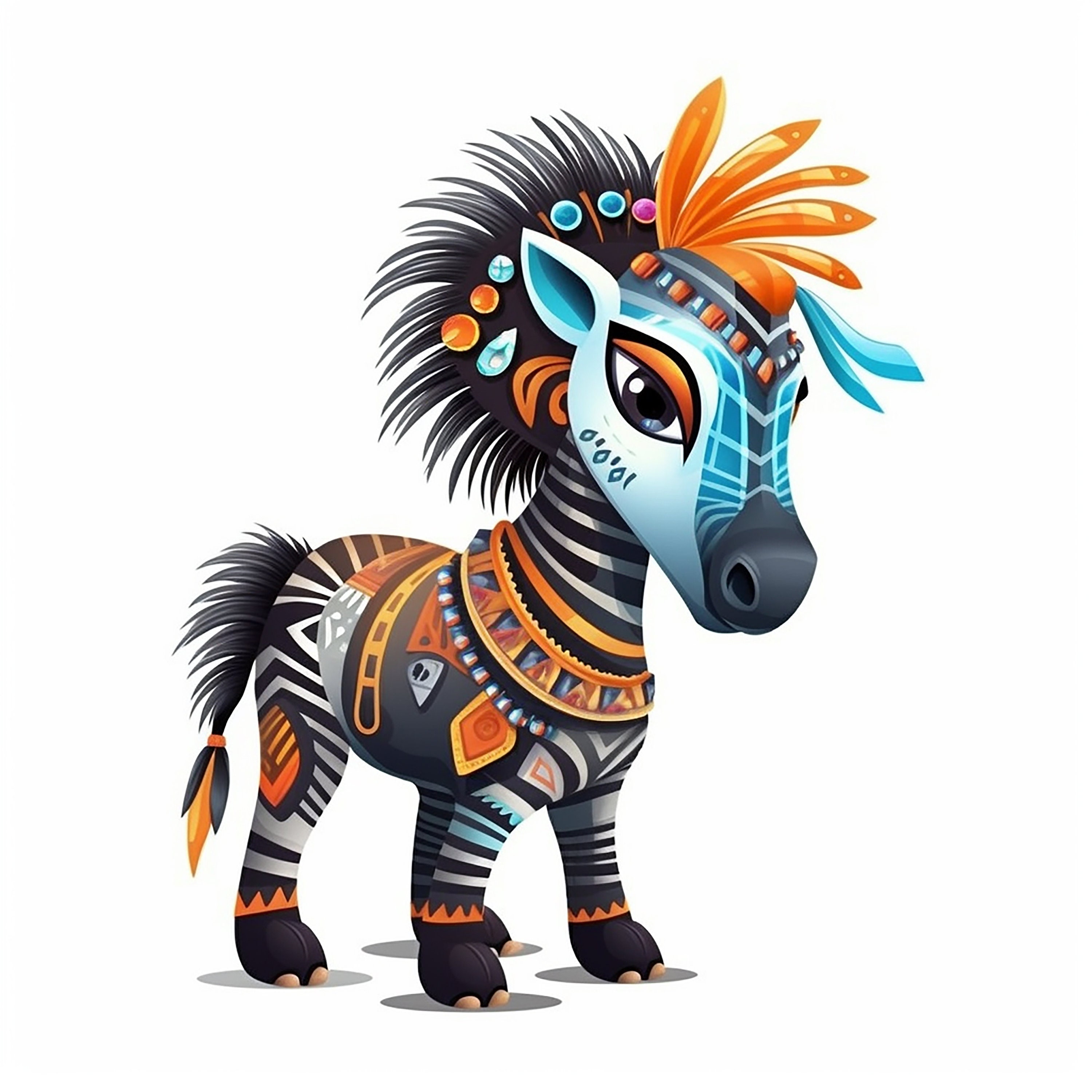 6 Tribal Zebra Clip Art Collection: 6 High Quality Images for Digital ...