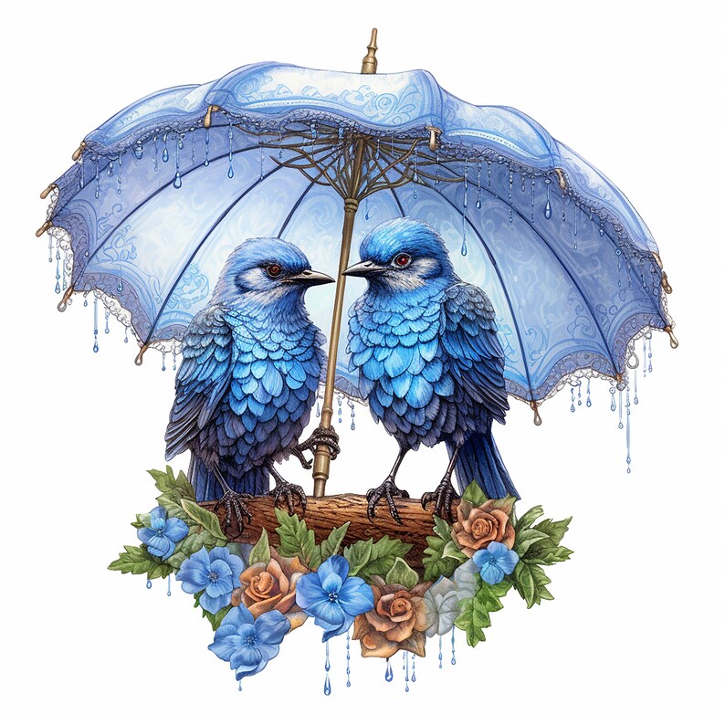 8 Birds Umbrella Clipart : 8 High Quality Images Collection -perfect ...
