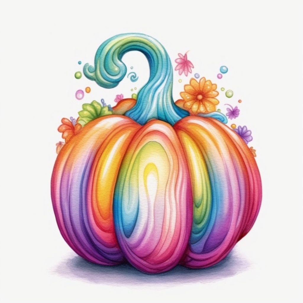 12 Halloween Colorful Pumpkin Clipart : 12 High Quality Images - Etsy