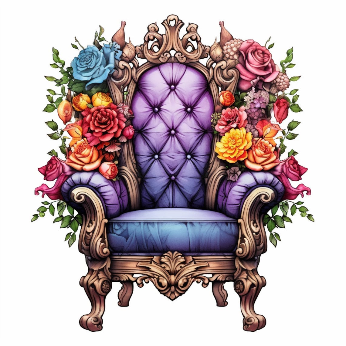 8 Queens Chair Clip Art Collection: 8 High Quality Images for Digital ...