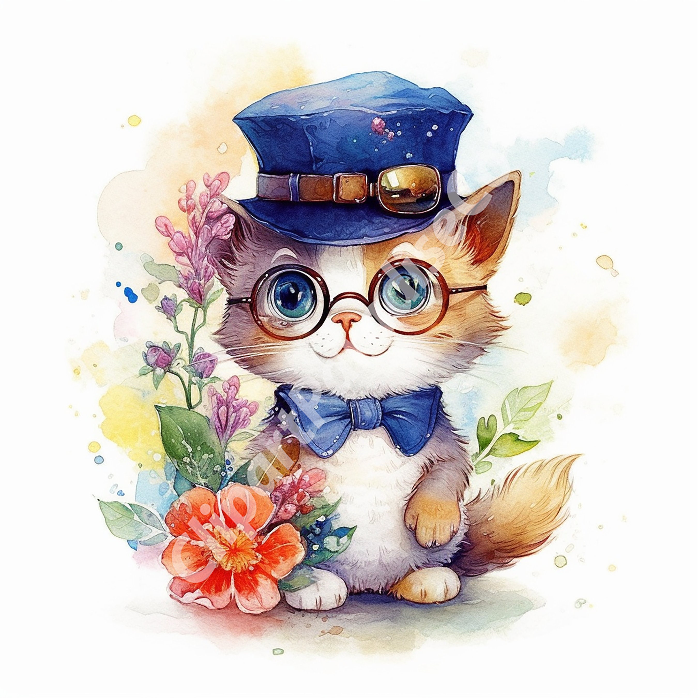 Cute Cat Clip Art Collection: 25 High Quality Images Bundle 1th Digital ...