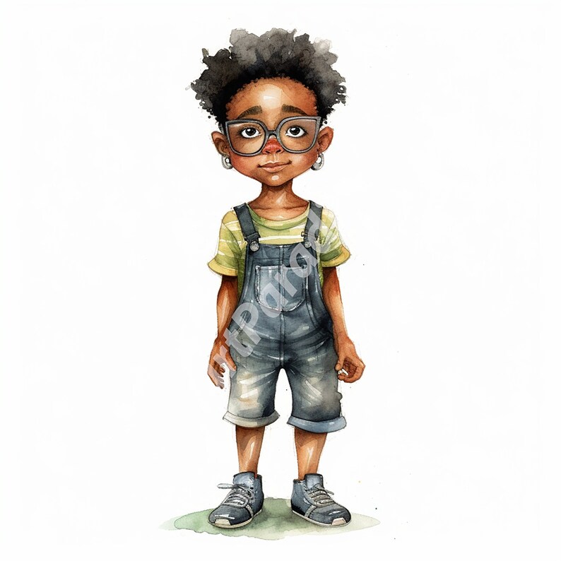 10 Cute Black Boy Clip Art Collection: 10 High Quality Images - Digital ...