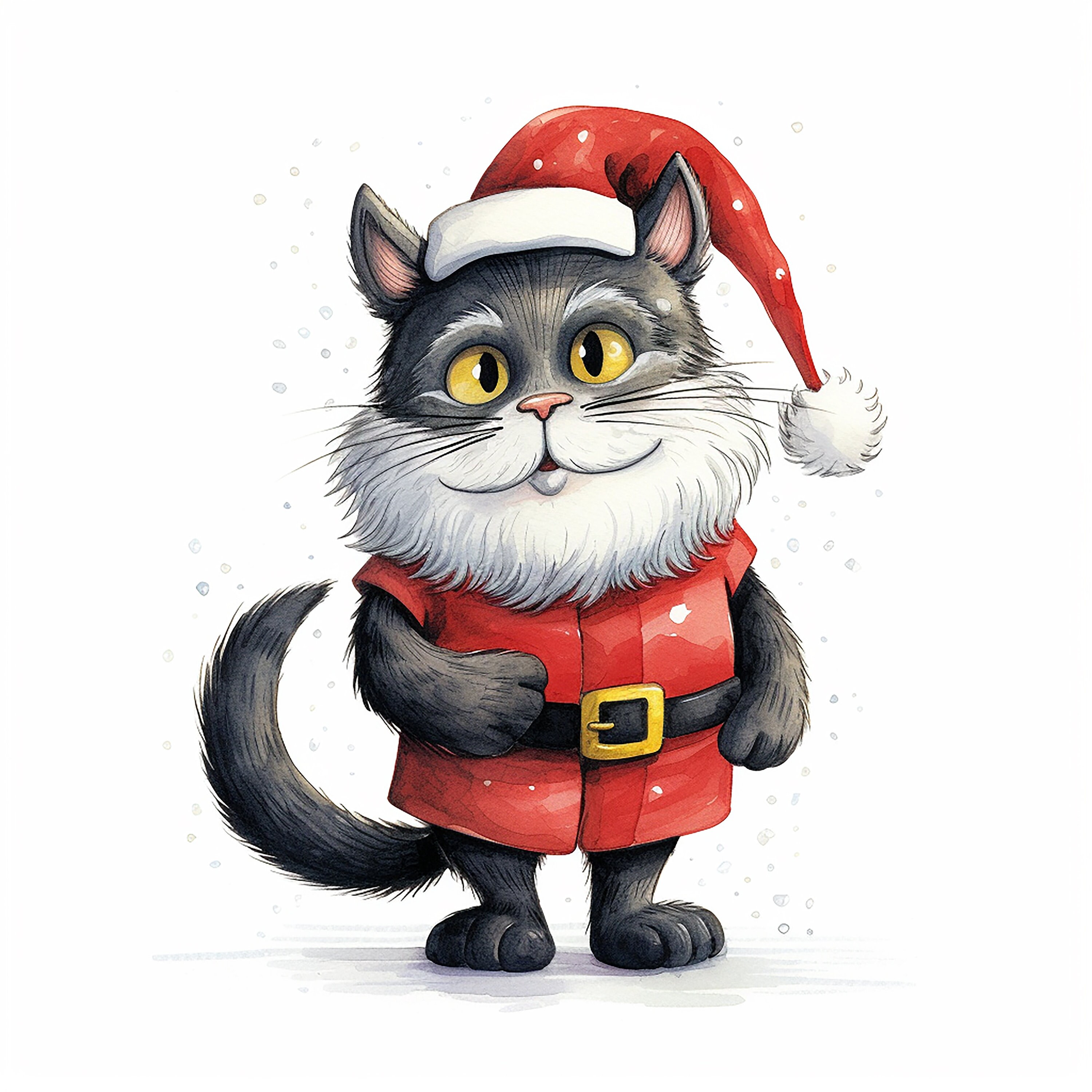 20 Christmas Cat Santa Clipart : 20 High Quality Images Collection ...