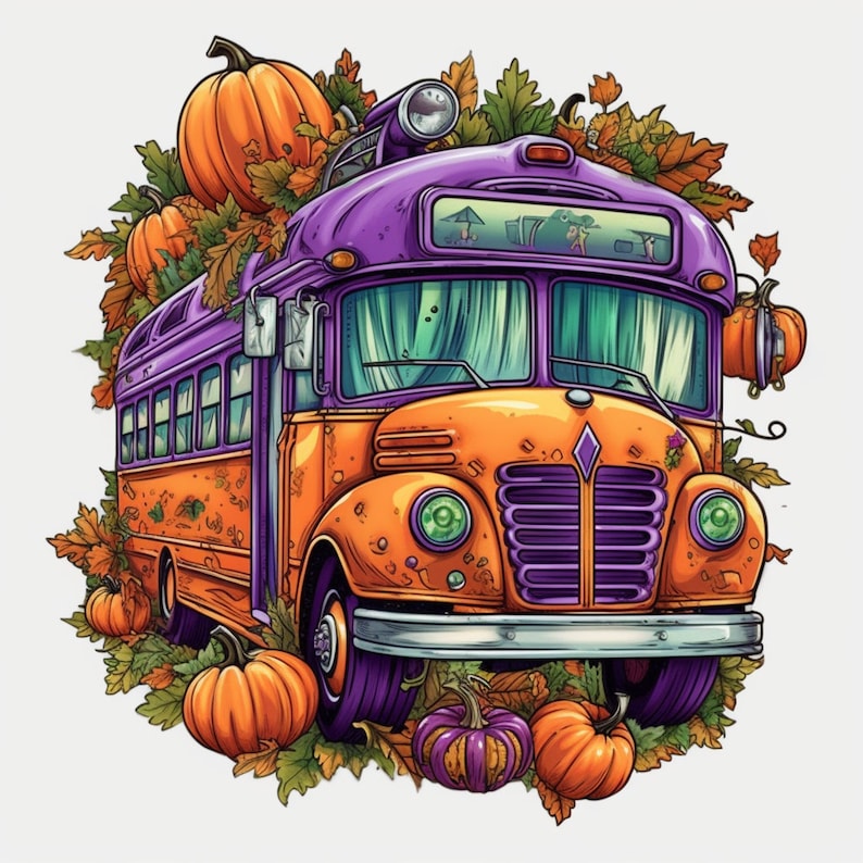 6 Halloween School Bus Clipart : 6 High Quality Images Collection ...